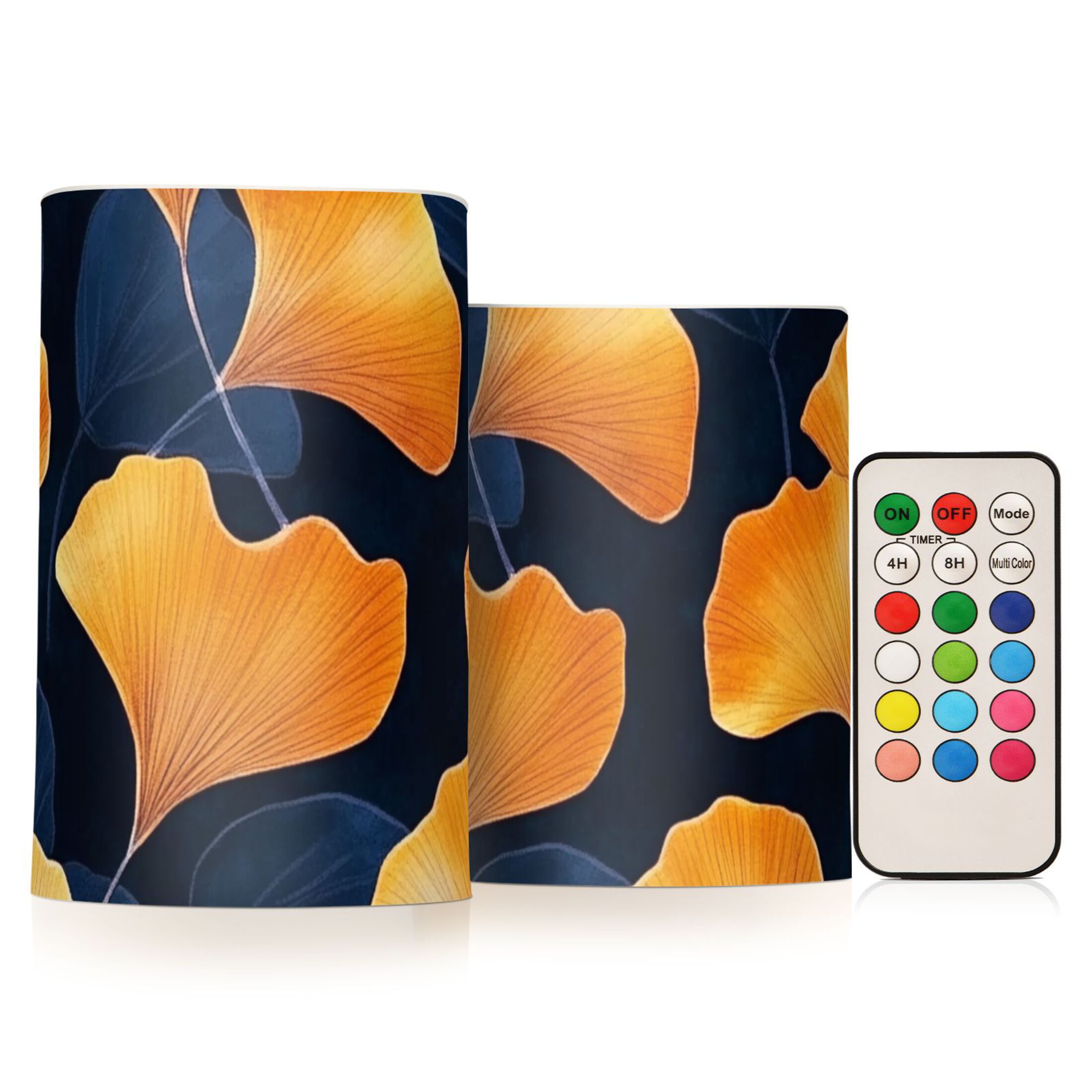 Simple Orange Leave Flickering Flameless Candles Battery Operated with ...