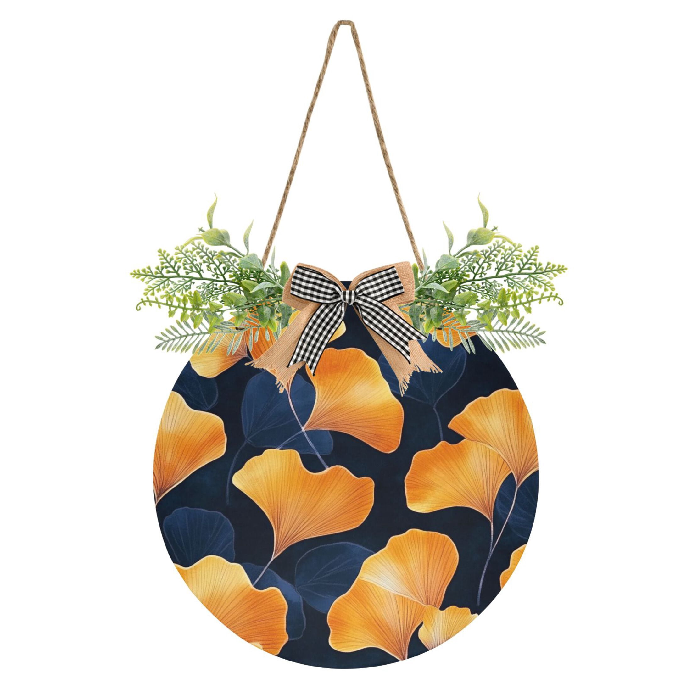 Simple Orange Leave Front Door Porch Decoration Hanging Sign with ...
