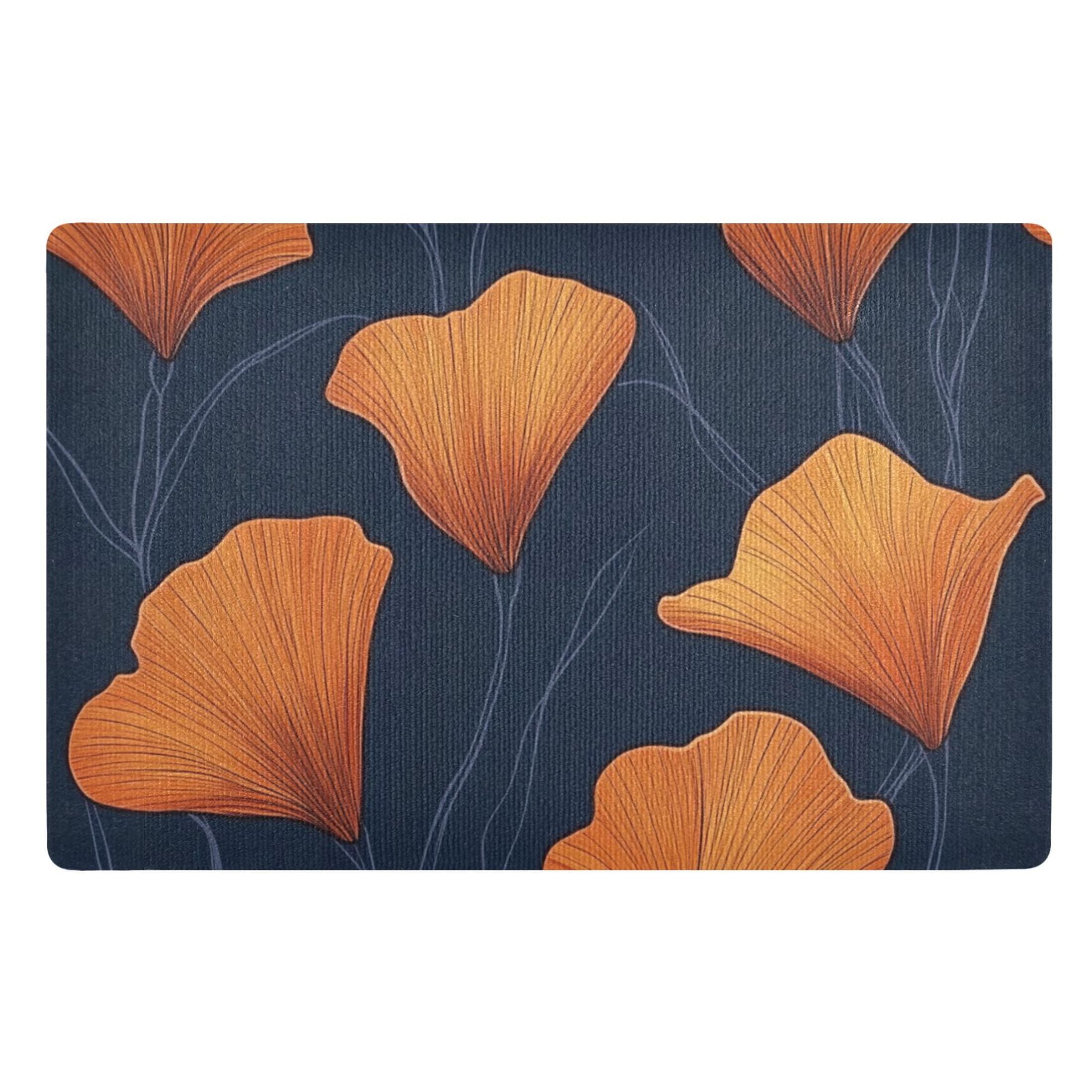 Simple Orange Leaves Floor Door Mat Outdoor Indoor for Home Entrance ...