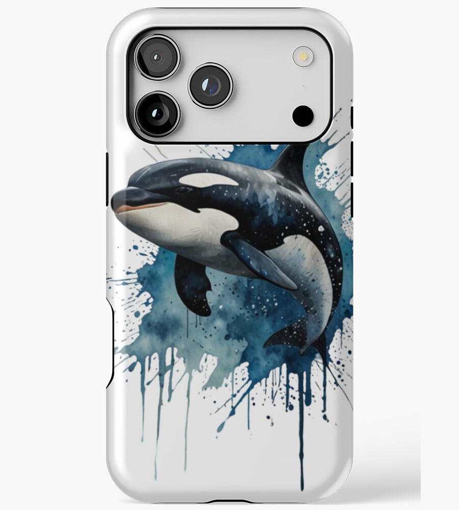Simple Orca Killer Whale Outline H20582 Phone Case for iPhone 11 to 17 ...