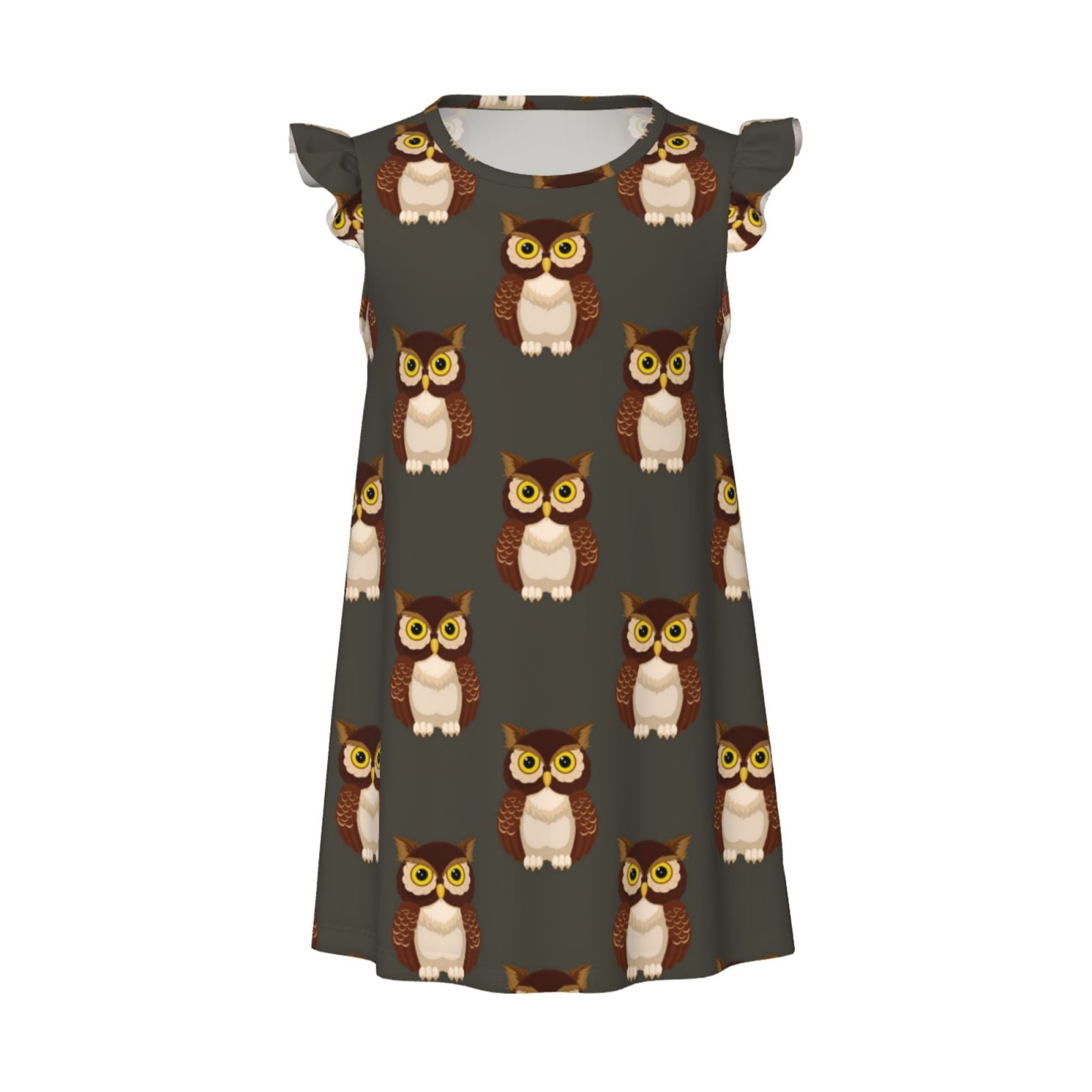 Simple Owl Prints Girls Nightgowns, Pajamas for Girls, Soft Flutter ...