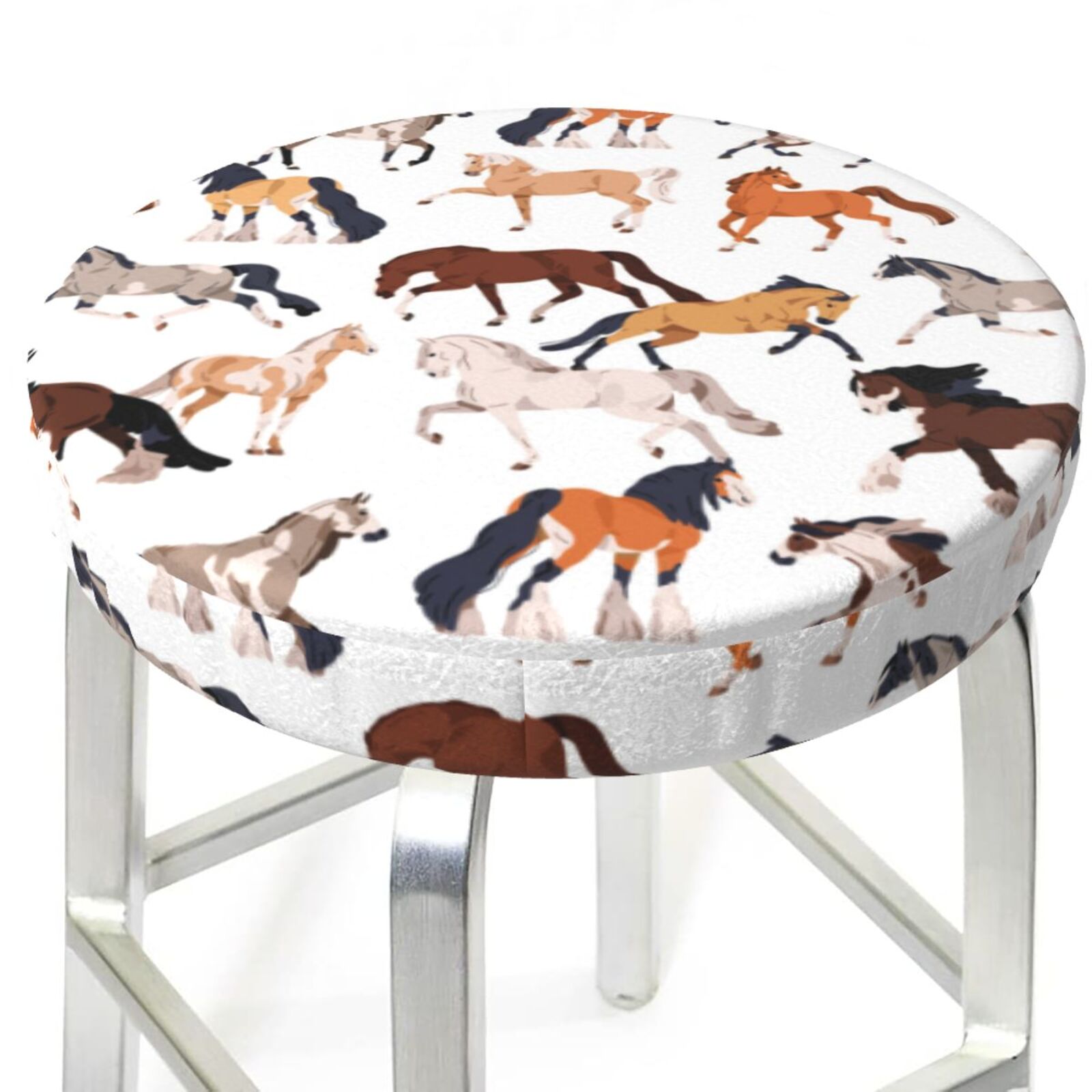 Simple Painted Cool Horse_A Bar Stool Covers - Stretch Round Seat ...