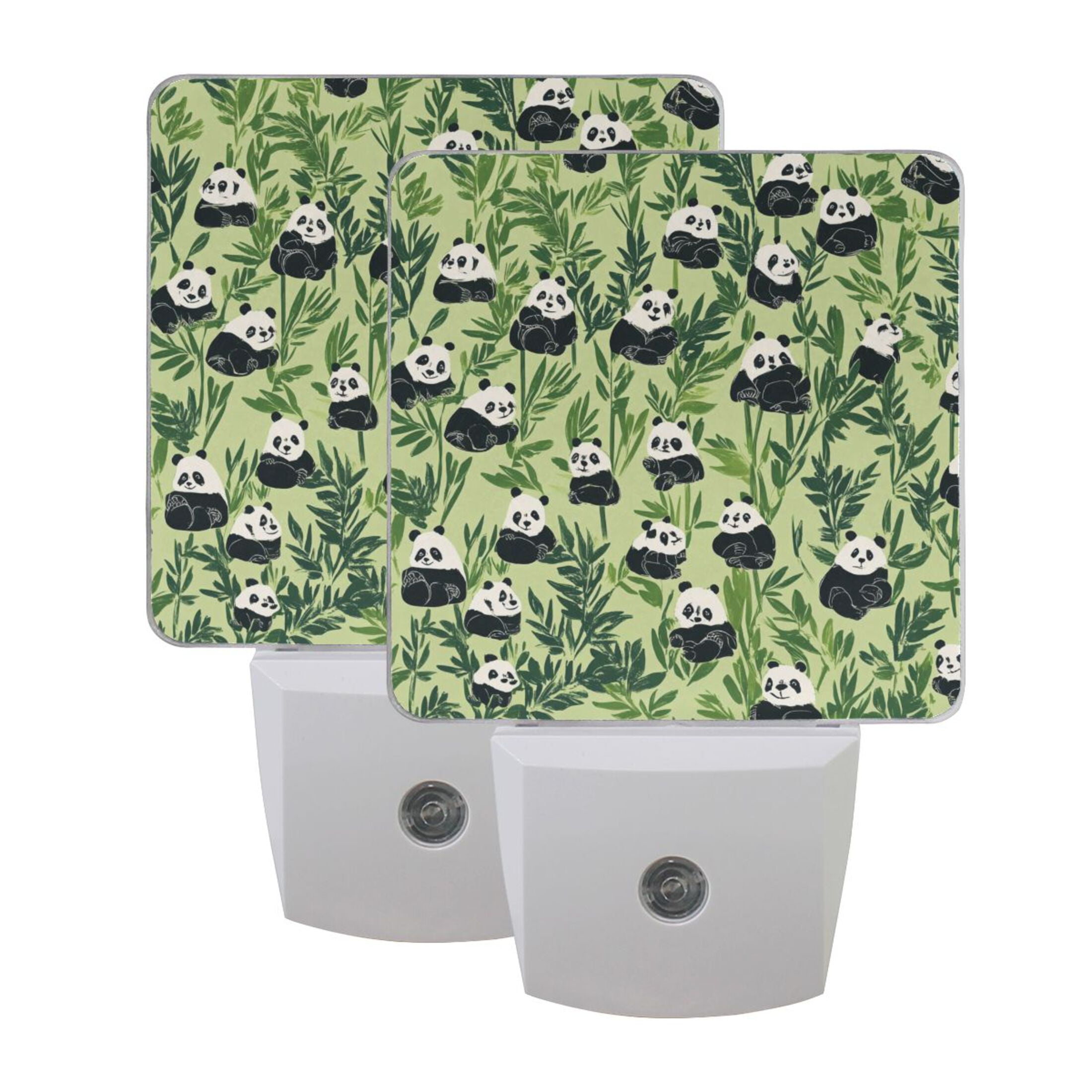 Simple Panda and Bamboo Leaf LED Night Light with Smart Sensor Plug ...