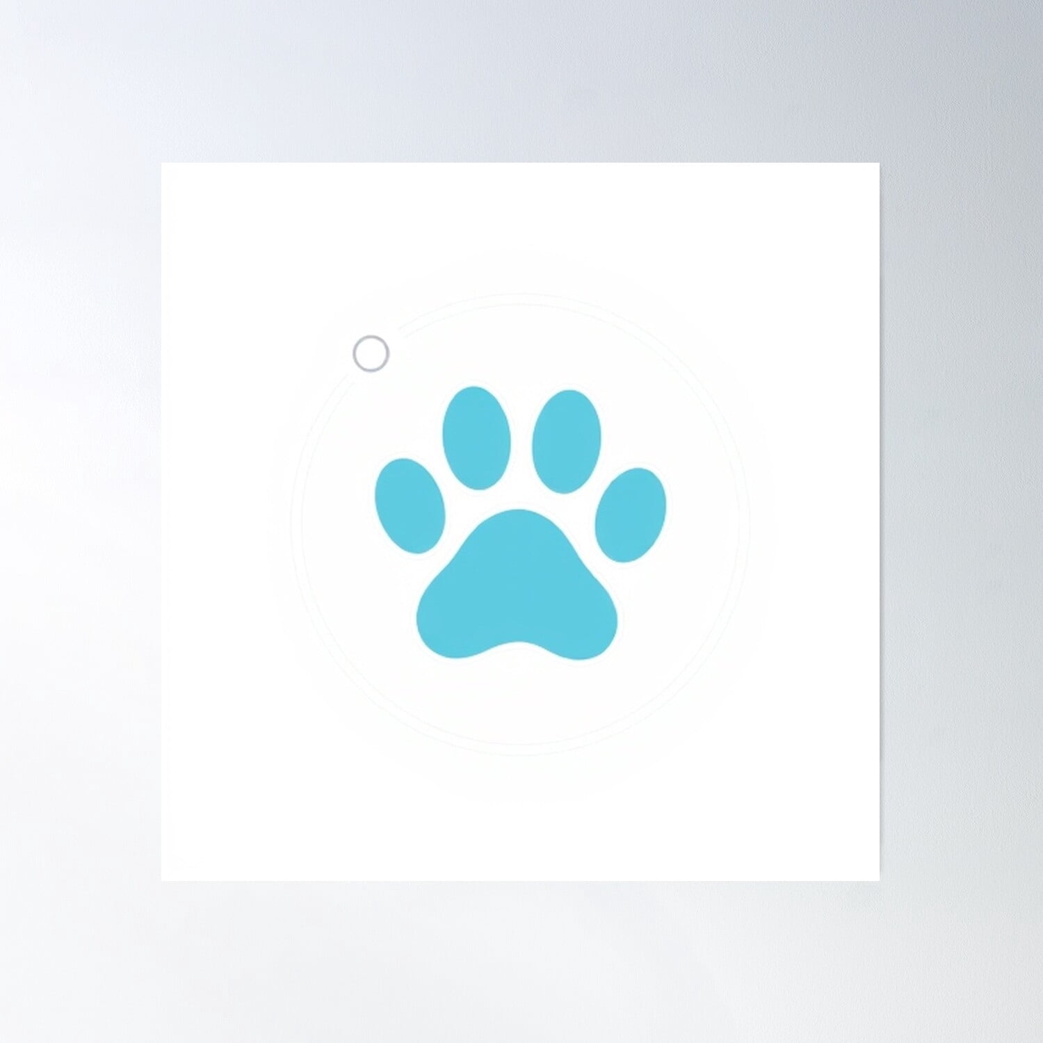 Simple Paw Print Poster Wall Art, Modern Wall Decor, 24x24 UNFRAMED ...