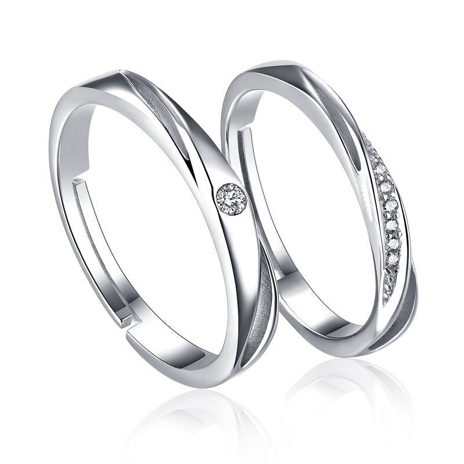 Simple Personality Sterling Silver Male And Female Couples Adjustable ...
