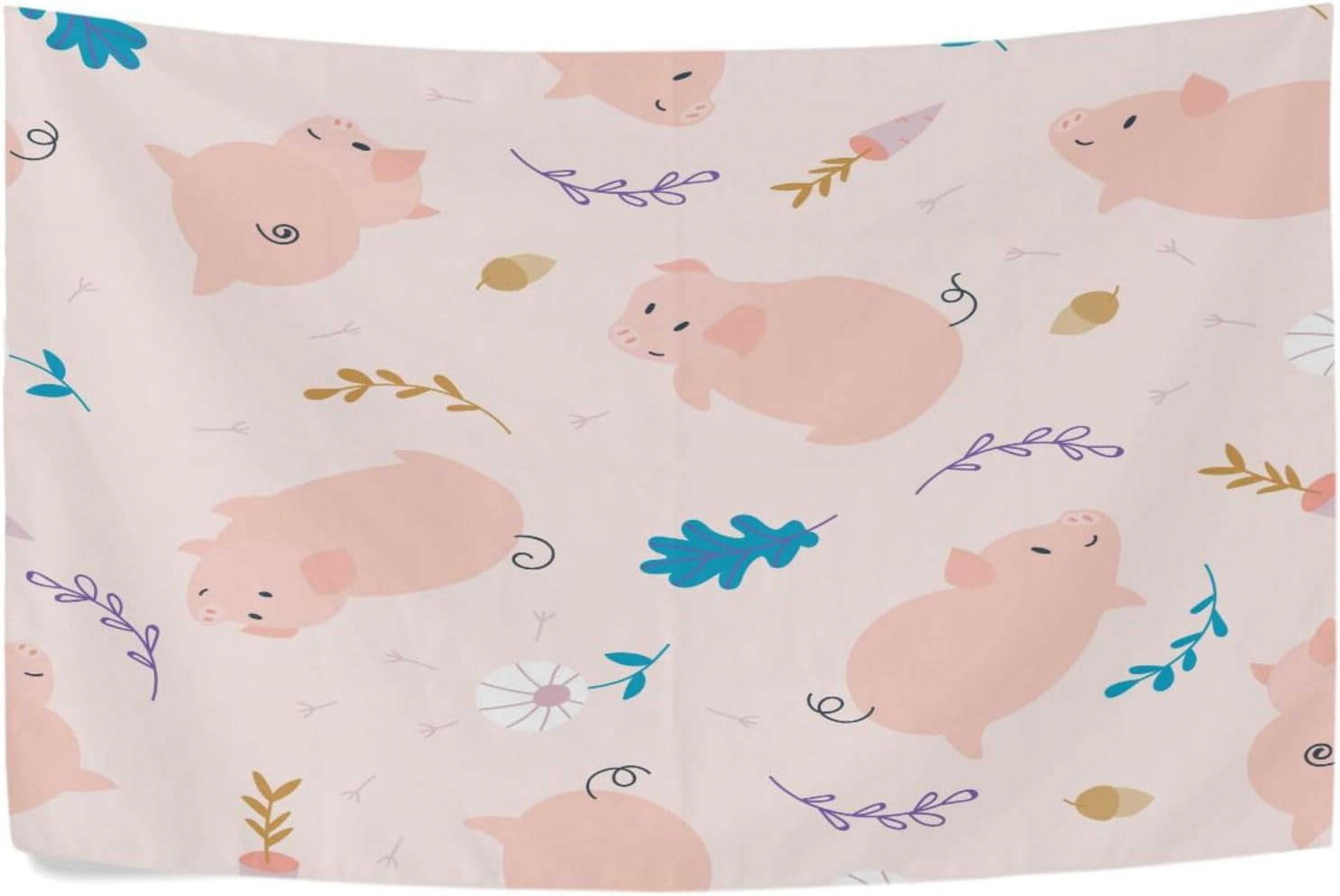 Simple Pig Tapestry Wall Hanging Tapestries Happy Colorful Hippie ...