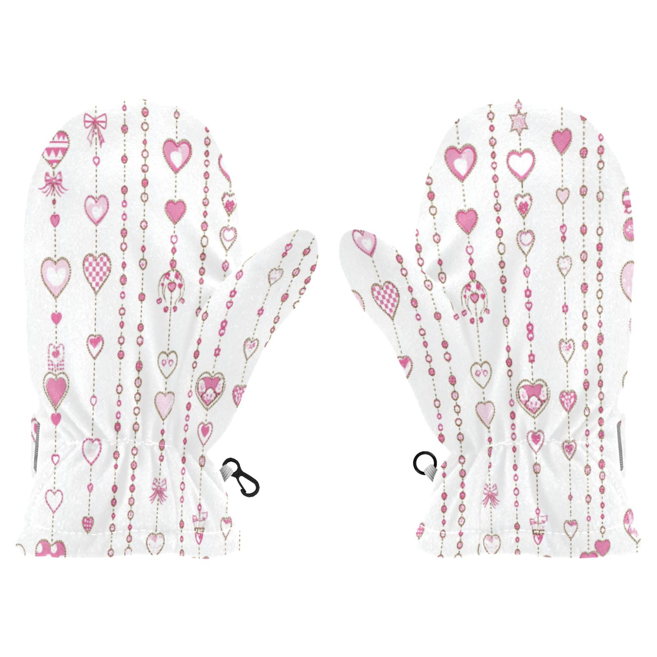 Simple Pink Element Witch Cauldron Pattern Cold Weather Mittens Cozy ...