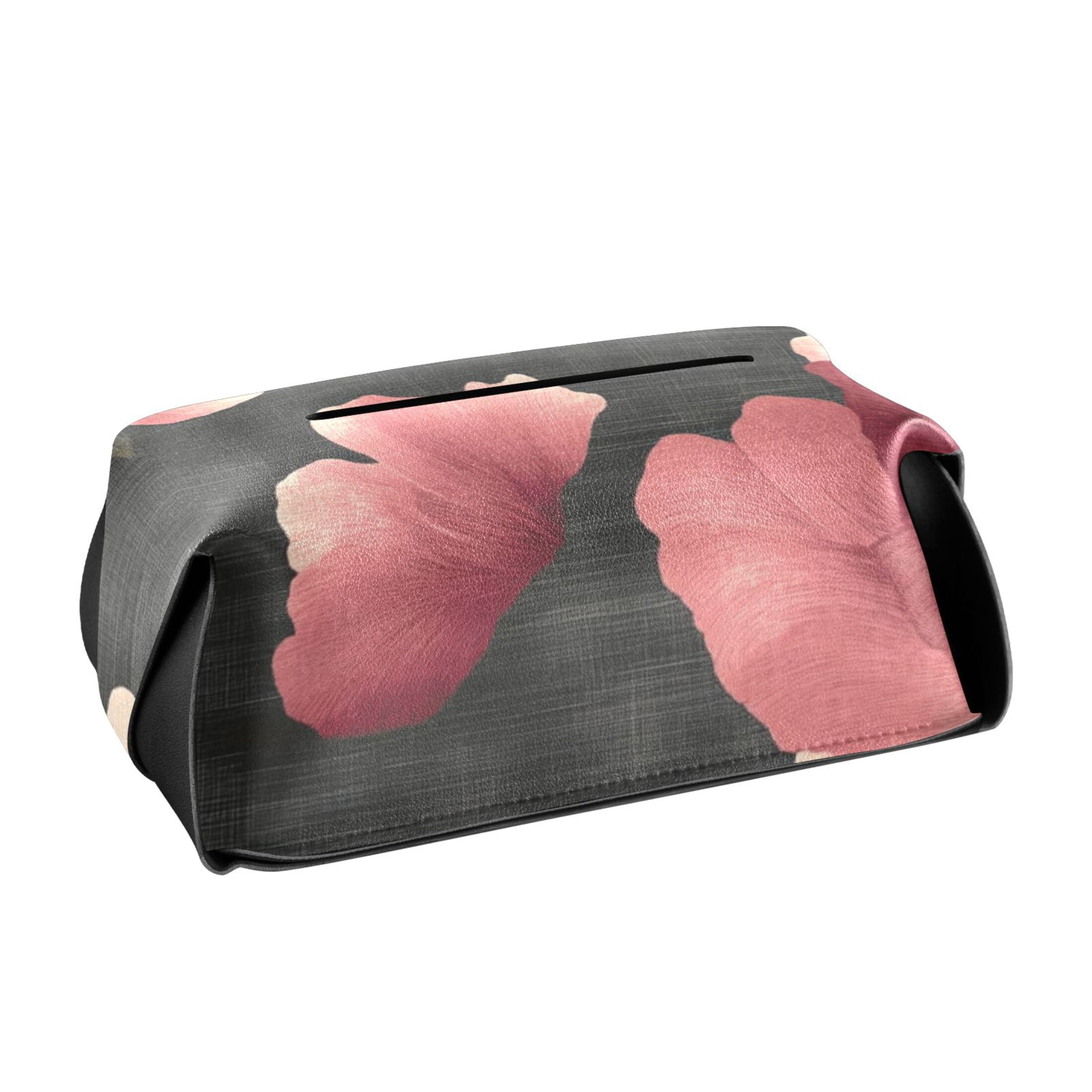 Simple Pink Flowers Tissue Box Cover Leather Square Rectangle Tissue ...