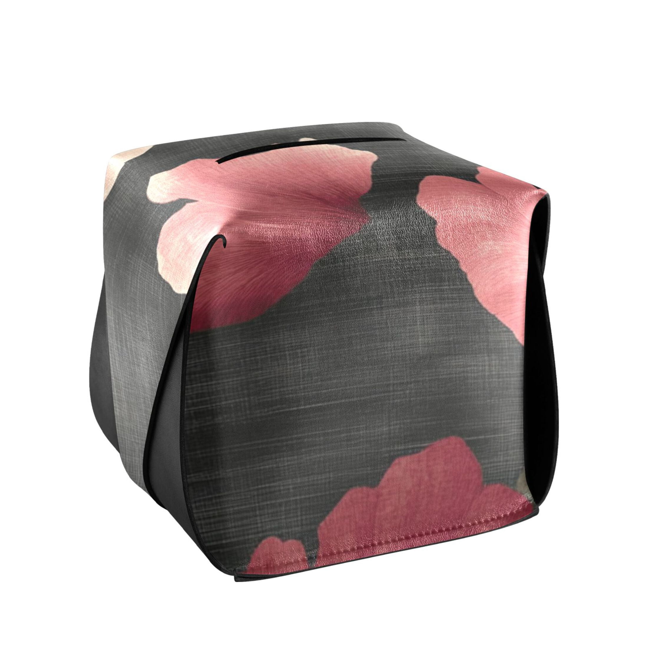 Simple Pink Flowers Tissue Box Cover Leather Square Rectangle Tissue ...