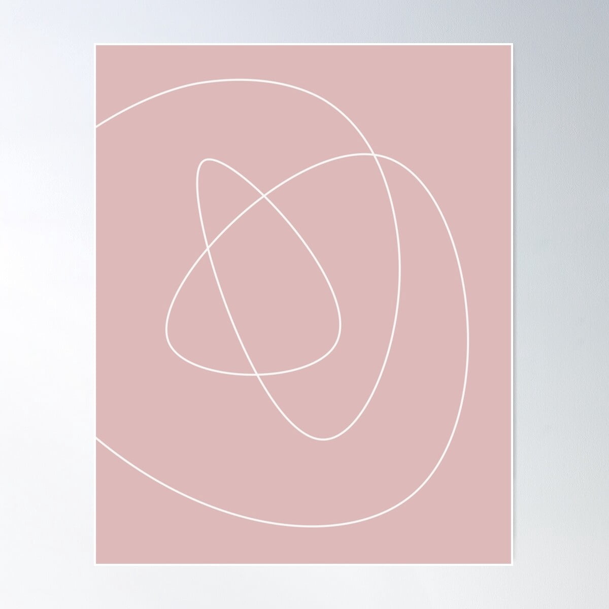 Simple Pink Line Art Drawing Poster Wall Art Bedroom Wall Art - Walmart.com