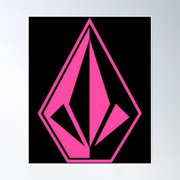 Simple Pink Volcom Logo Poster Wall Art, Modern Wall Decor, 12x18 ...