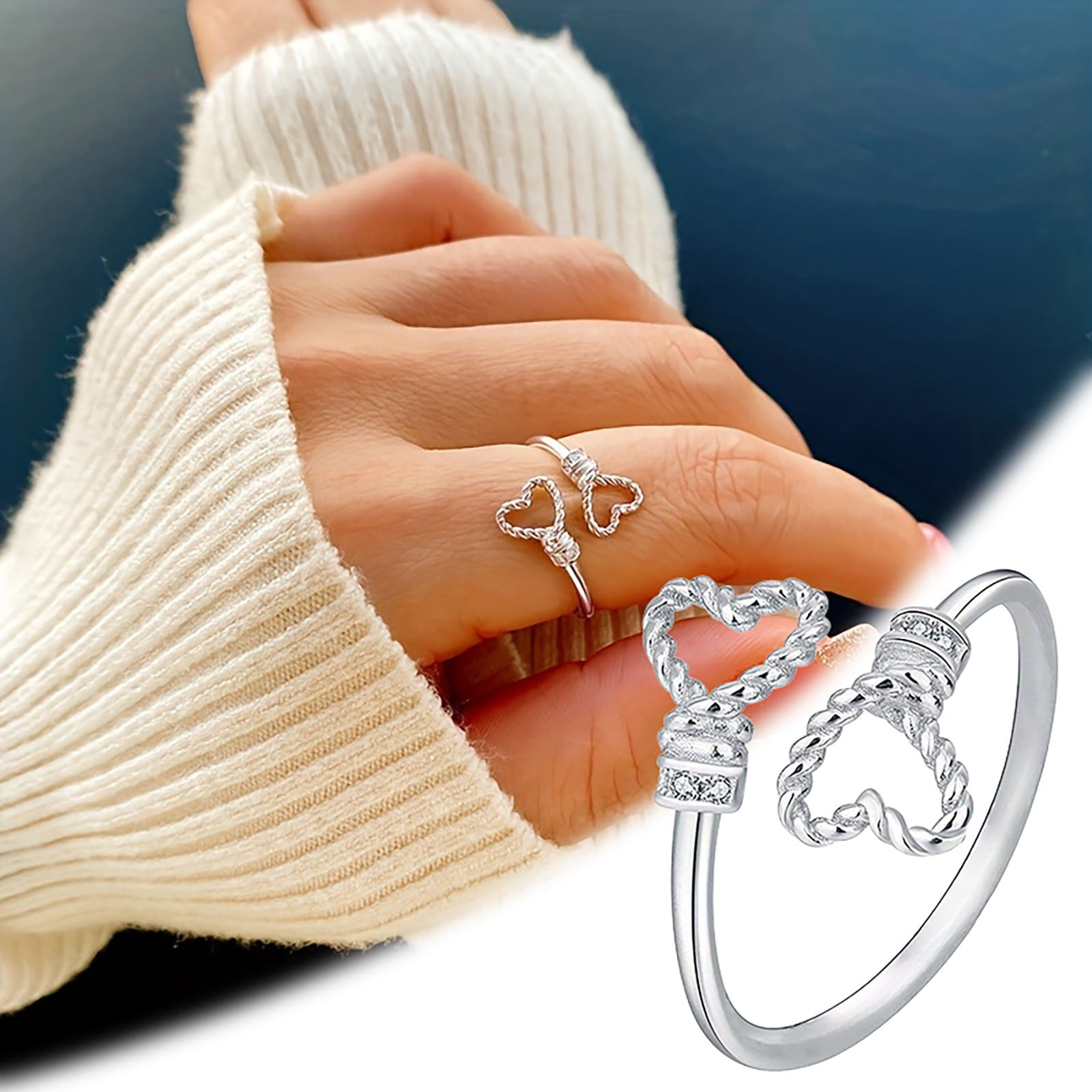 Simple Pinky Ring Jewelry Plain Ring Female High End Light Love Open ...