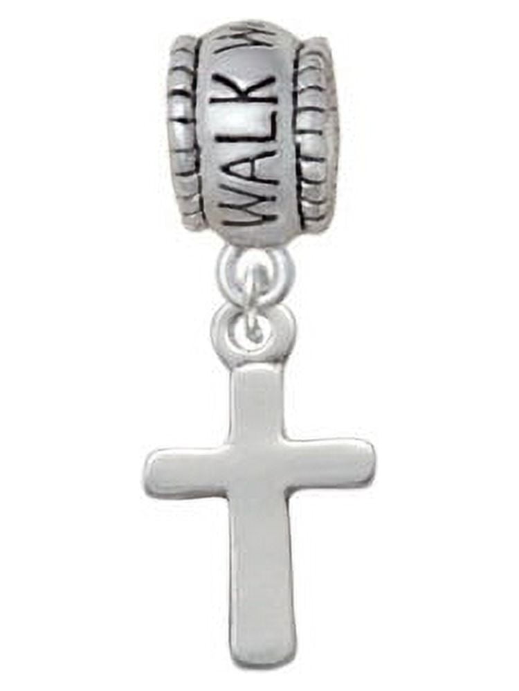 Simple Plain Small Cross - Walk With Jesus Charm Bead - Walmart.com