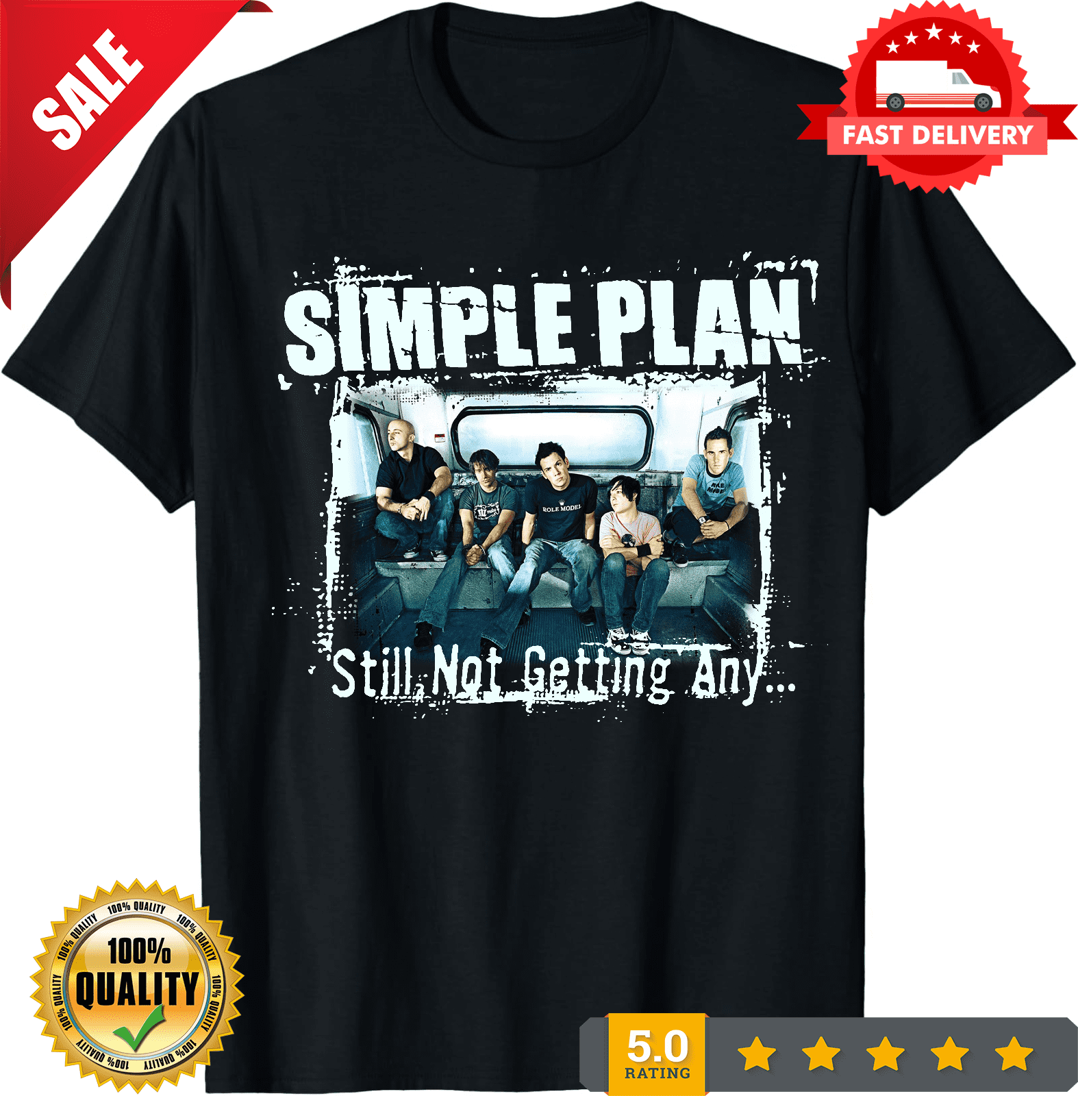 Simple Plan Band T Shirt Black cotton hot hot shirt graphic new shirt ...