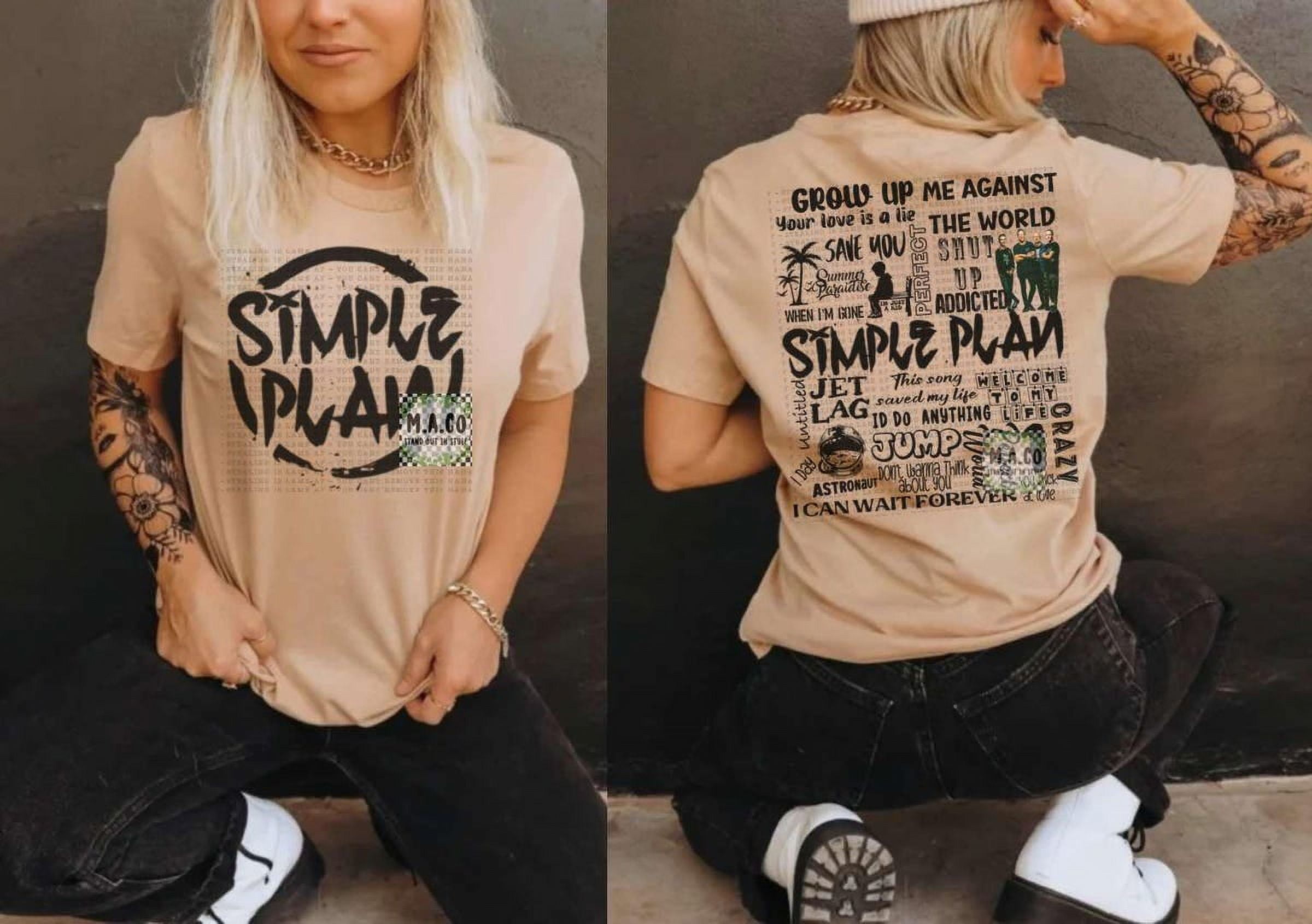 Simple Plan song title tshirt simple plan merch - Walmart.com