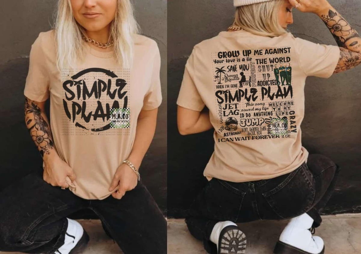 Simple Plan song title tshirt simple plan merch - Walmart.com