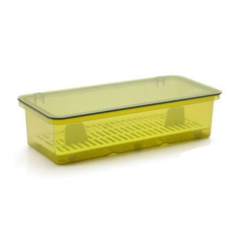 Simple Plastic With Lid Rectangular Utensils Storage Box Drainage ...