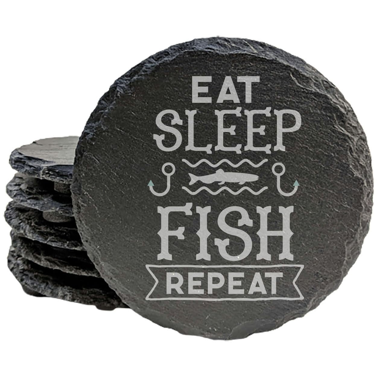 Simple Pleasures: "Ea, Sleep, Fish, Repea" Laser-Eched Slae Coasers ...