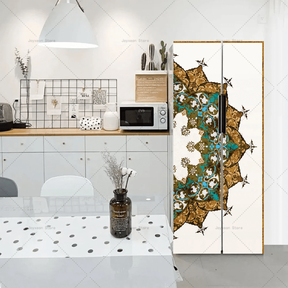 Simple Popular PVC Double Door Refrigerator Sticker Home Decorative ...