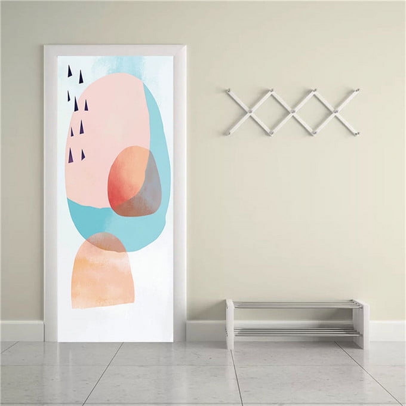 Simple Pretty Pattern Stickers On The Door Suitable For Living Room ...