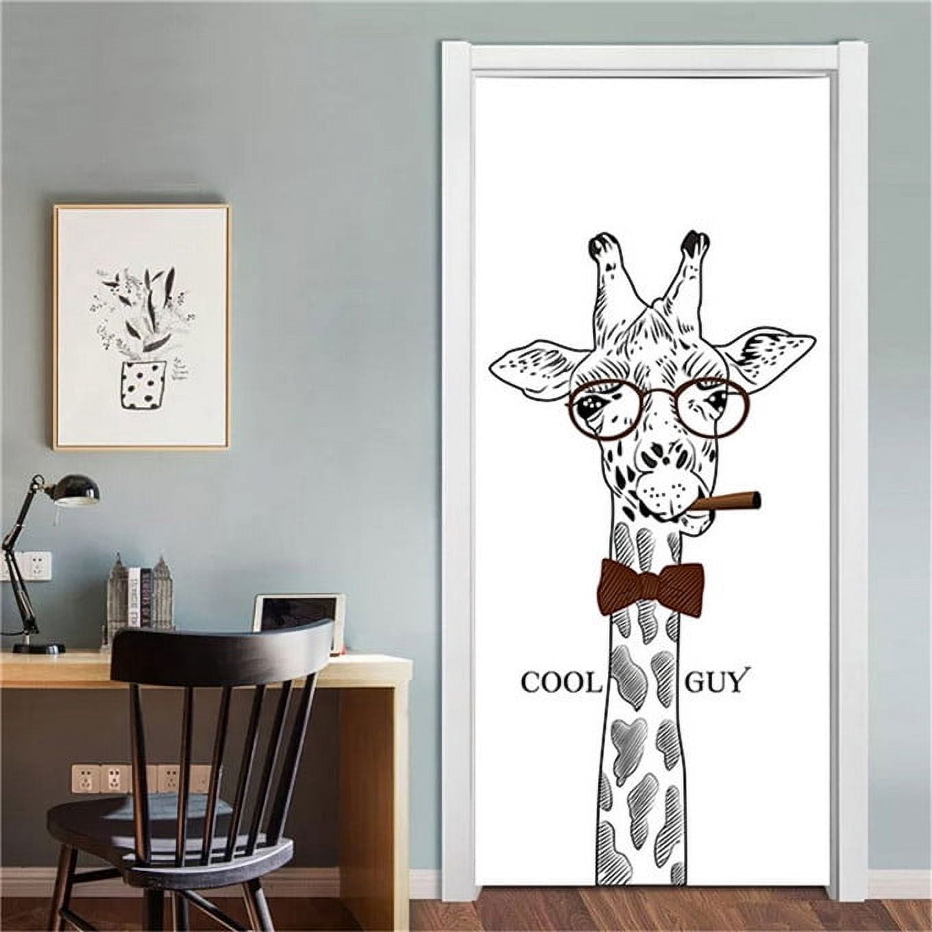 Simple Pretty Pattern Stickers On The Door Suitable For Living Room ...