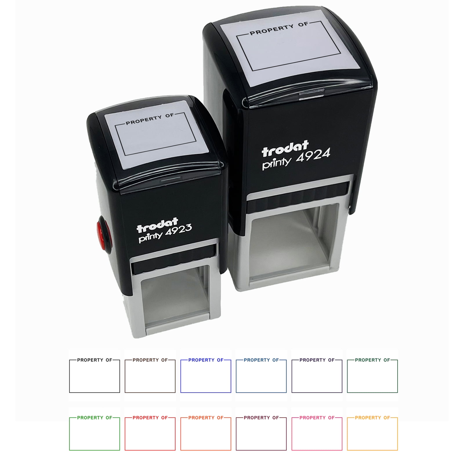 Simple Property of Label Self-Inking Rubber Stamp Ink Stamper - Brown ...