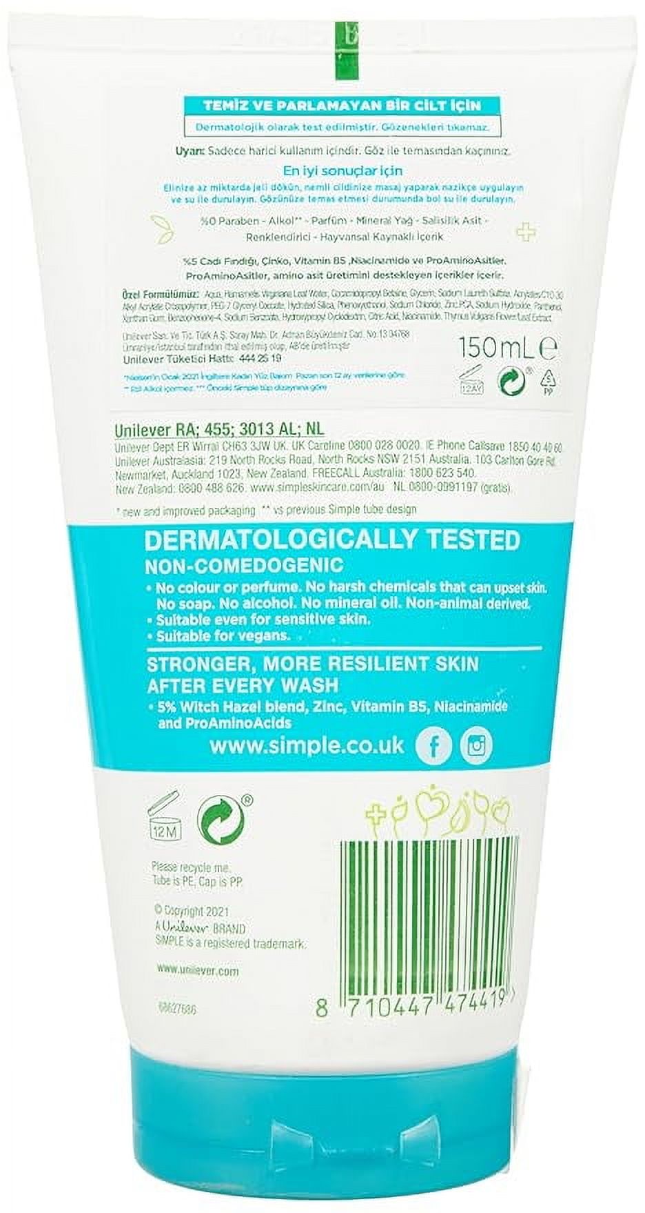 Simple Purifying Face Wash 150ml for oily, acne-prone, sensitive skin ...