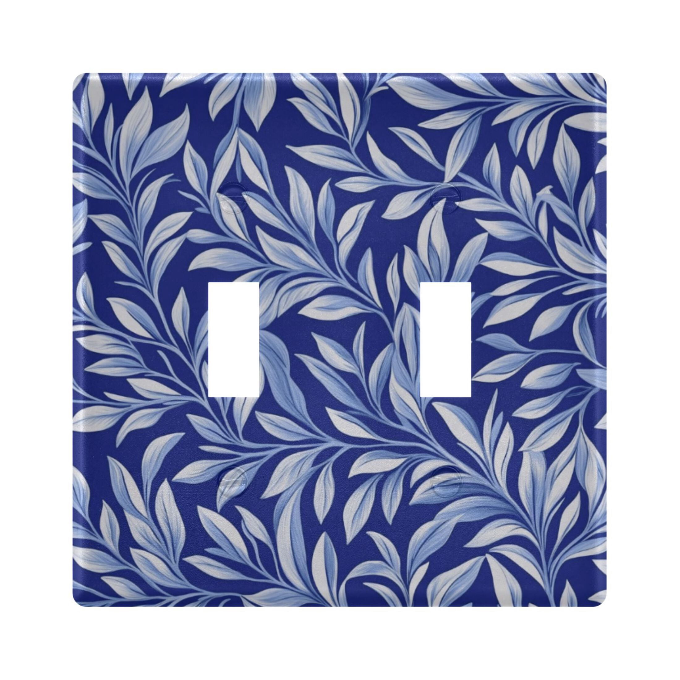 Simple Purple Leaf Light Switch Cover Decorative 2 Gang Wall Plate ...