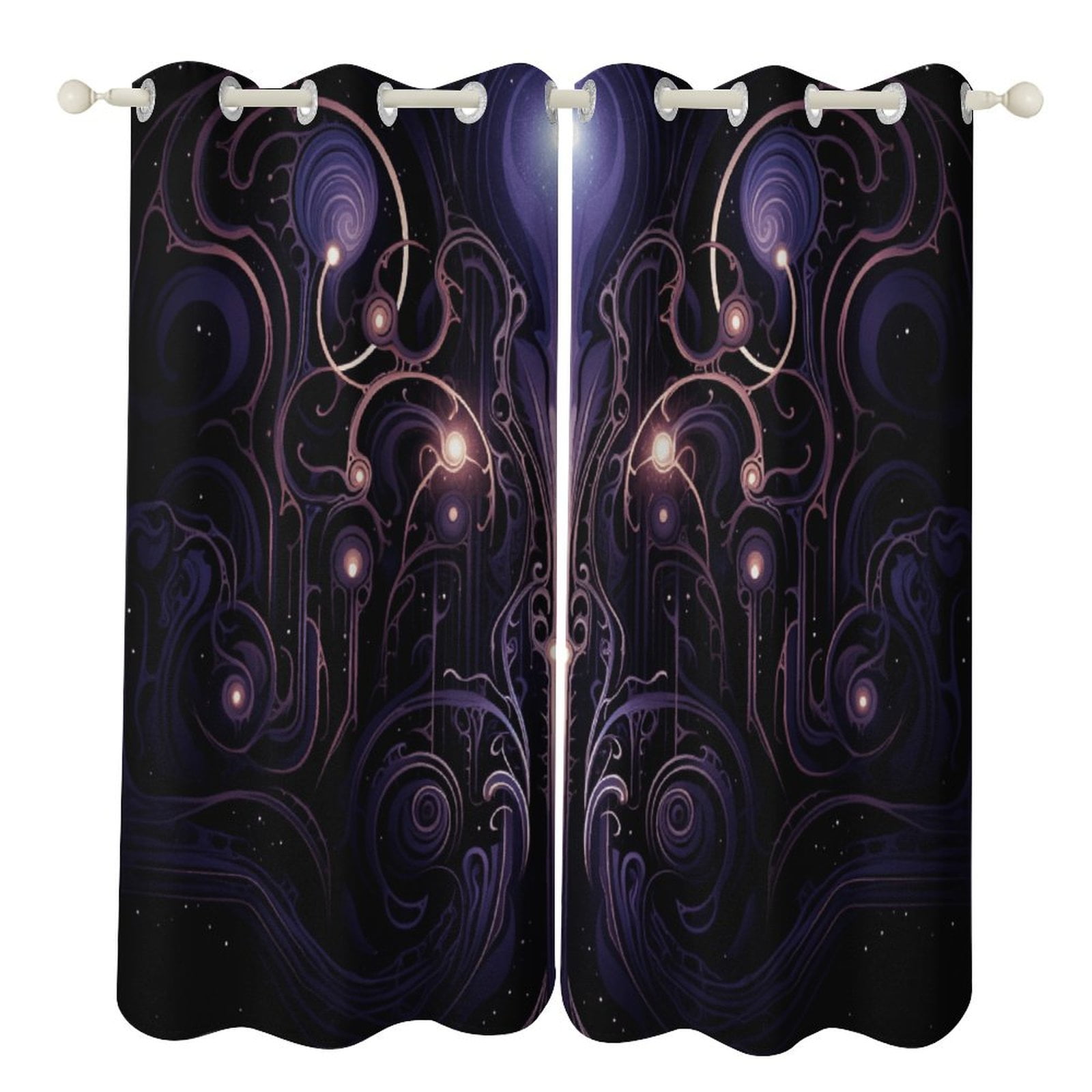 Simple Purple Ripple Modern Window for Living Room Curtains for Child ...