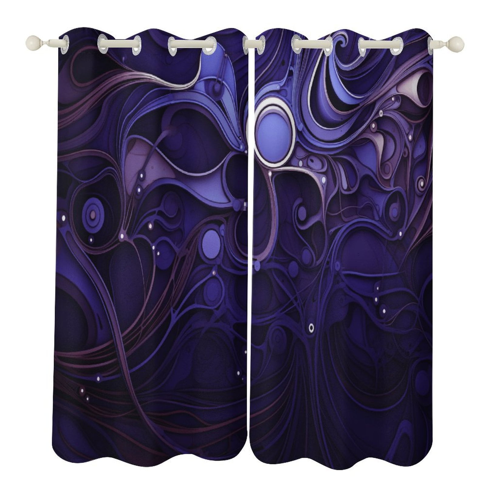 Simple Purple Ripple Modern Window for Living Room Curtains for Child ...