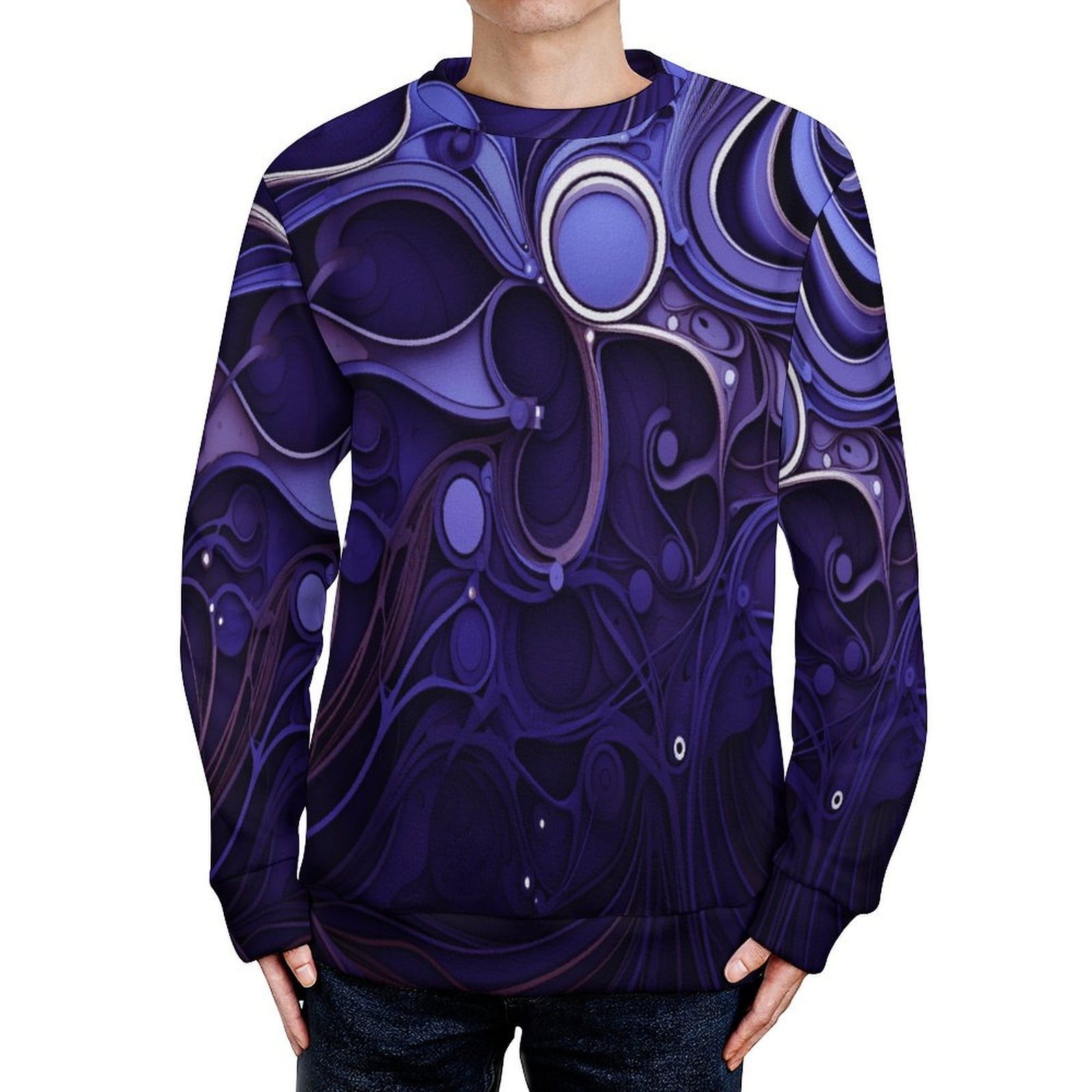 Simple Purple Ripple Neck Sweater - Walmart.com