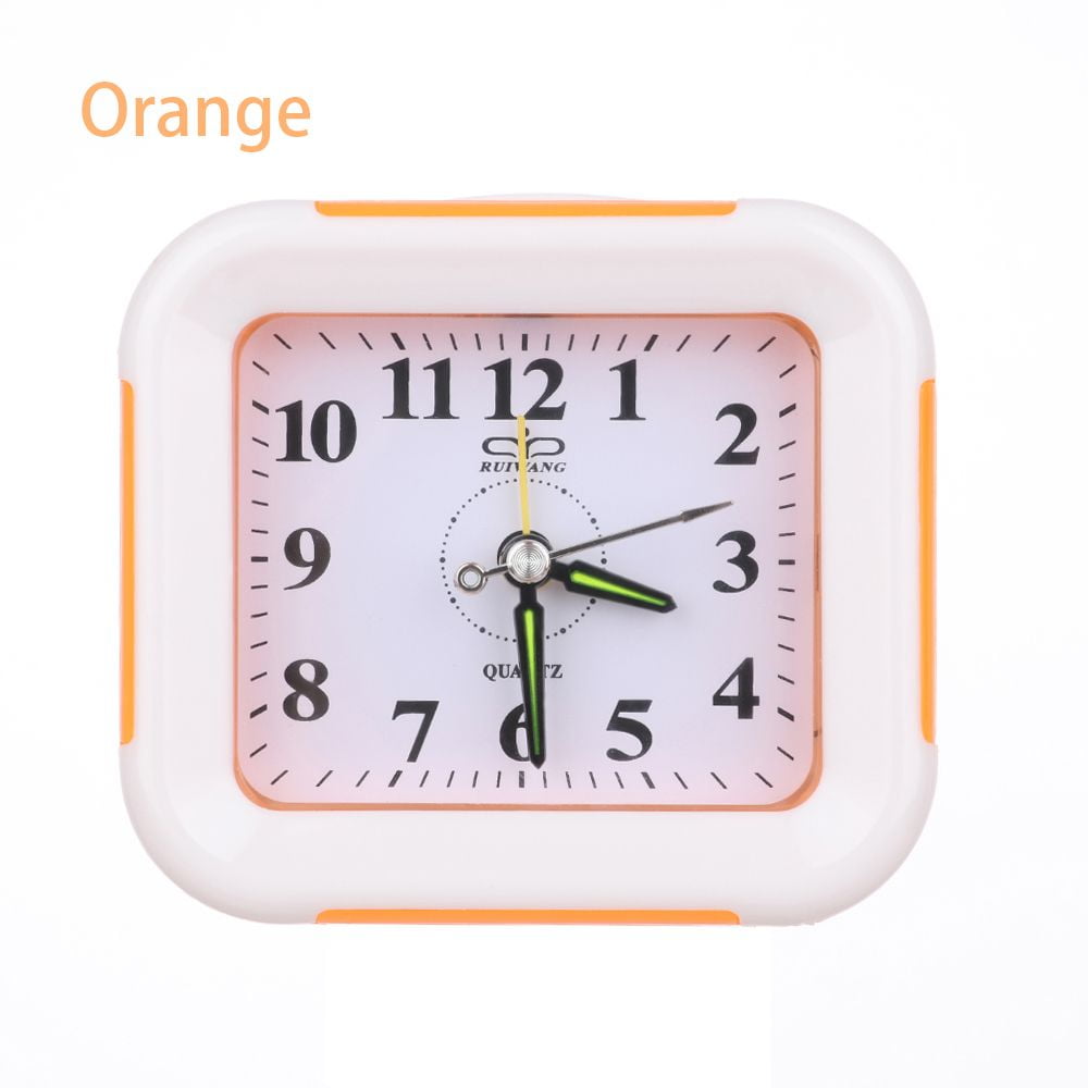 Simple Quartz No Tick Number Clock Bedside Clocks Home Decor Alarm ...