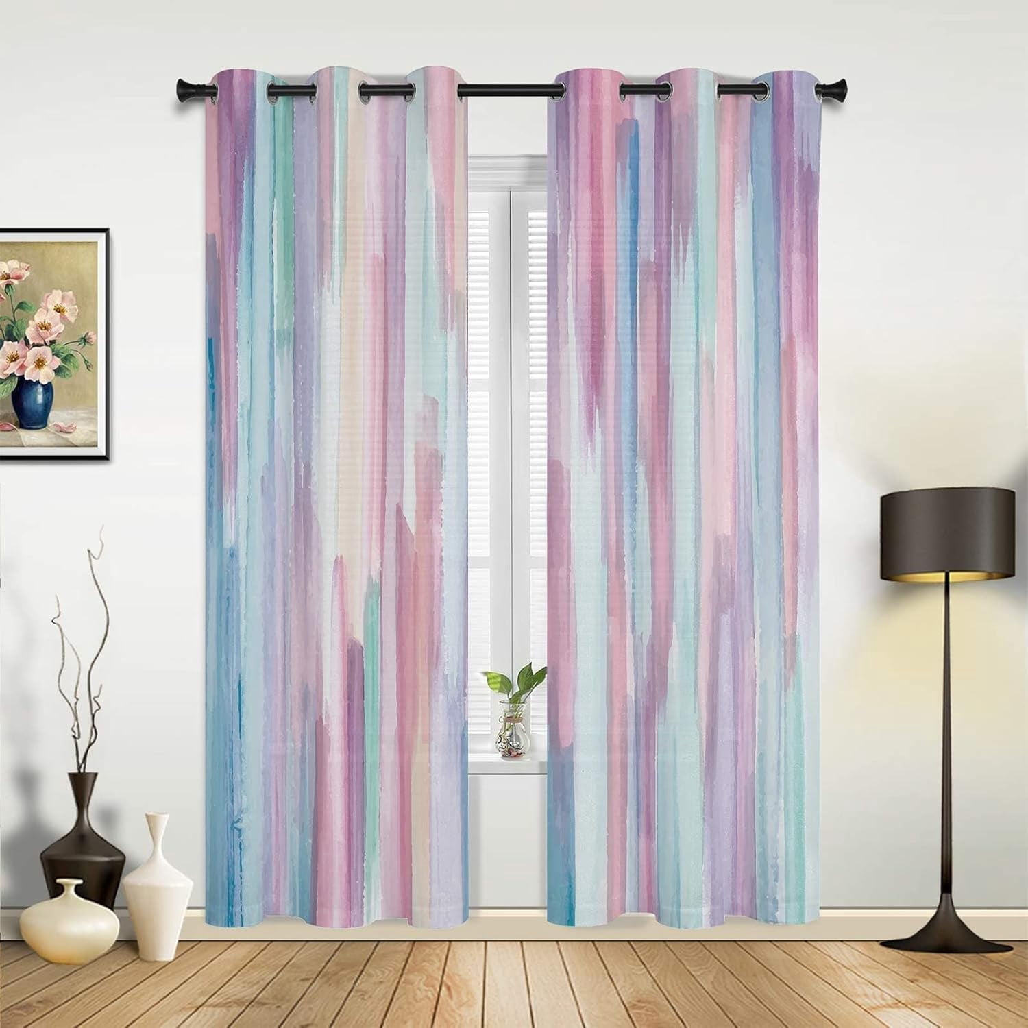 Simple Raindrops Curtains For Living Room/Bedroom, Gradient 3D Printing ...
