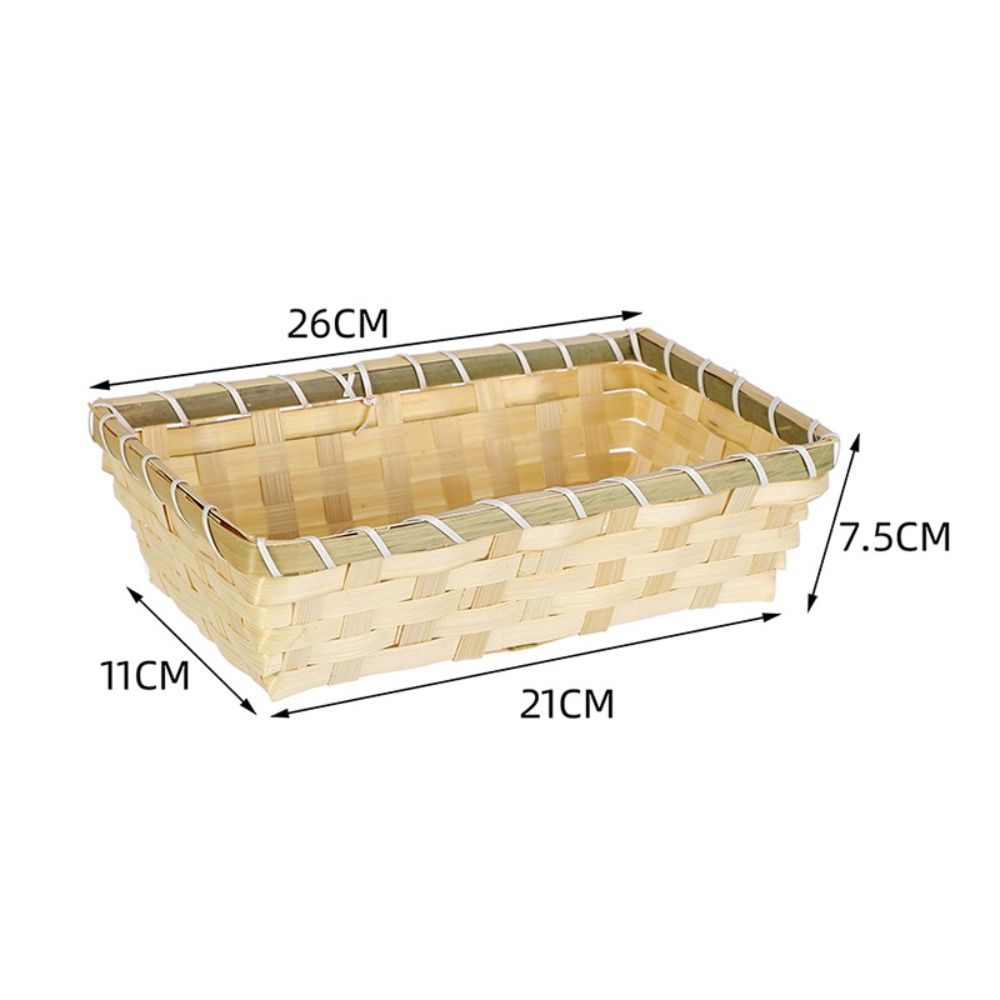 Simple Rectangle Pallet Egg Storage Basket Woven Bamboo Basket Square ...