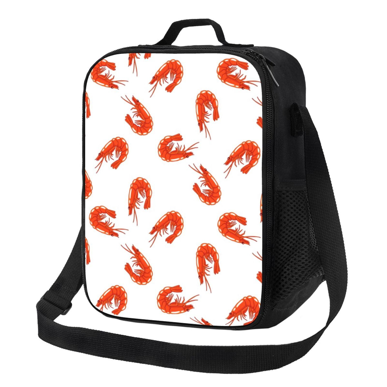 Simple Red & White Lobster Print Lunch Box for Women Men, Insulated ...
