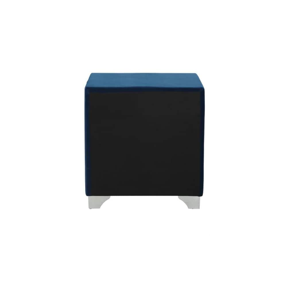 Simple Relax 2 Drawers Velvet Nightstand with Metal Handles Pacific ...