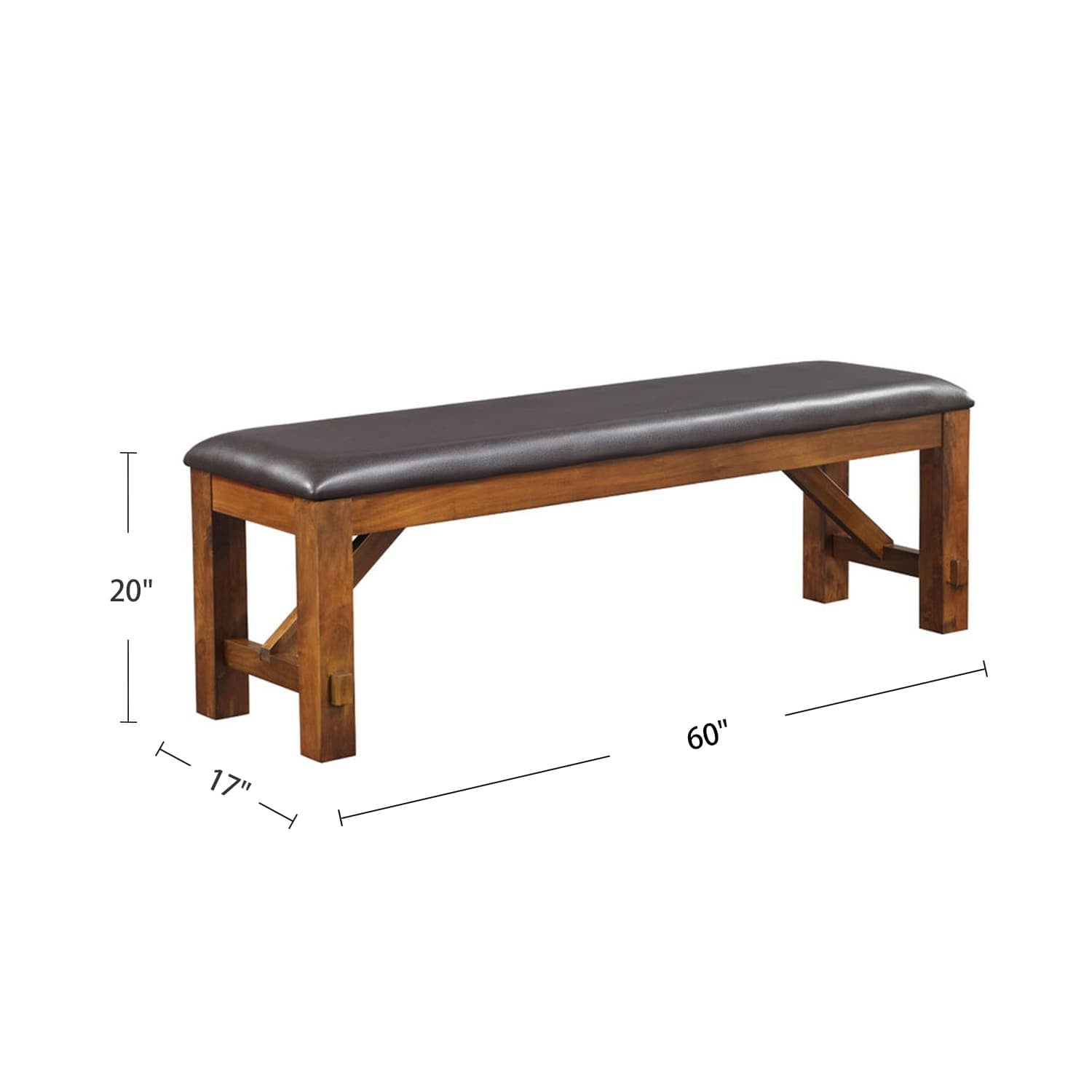 Simple Relax Espresso PU Dining Bench in Walnut Finish - Walmart.com