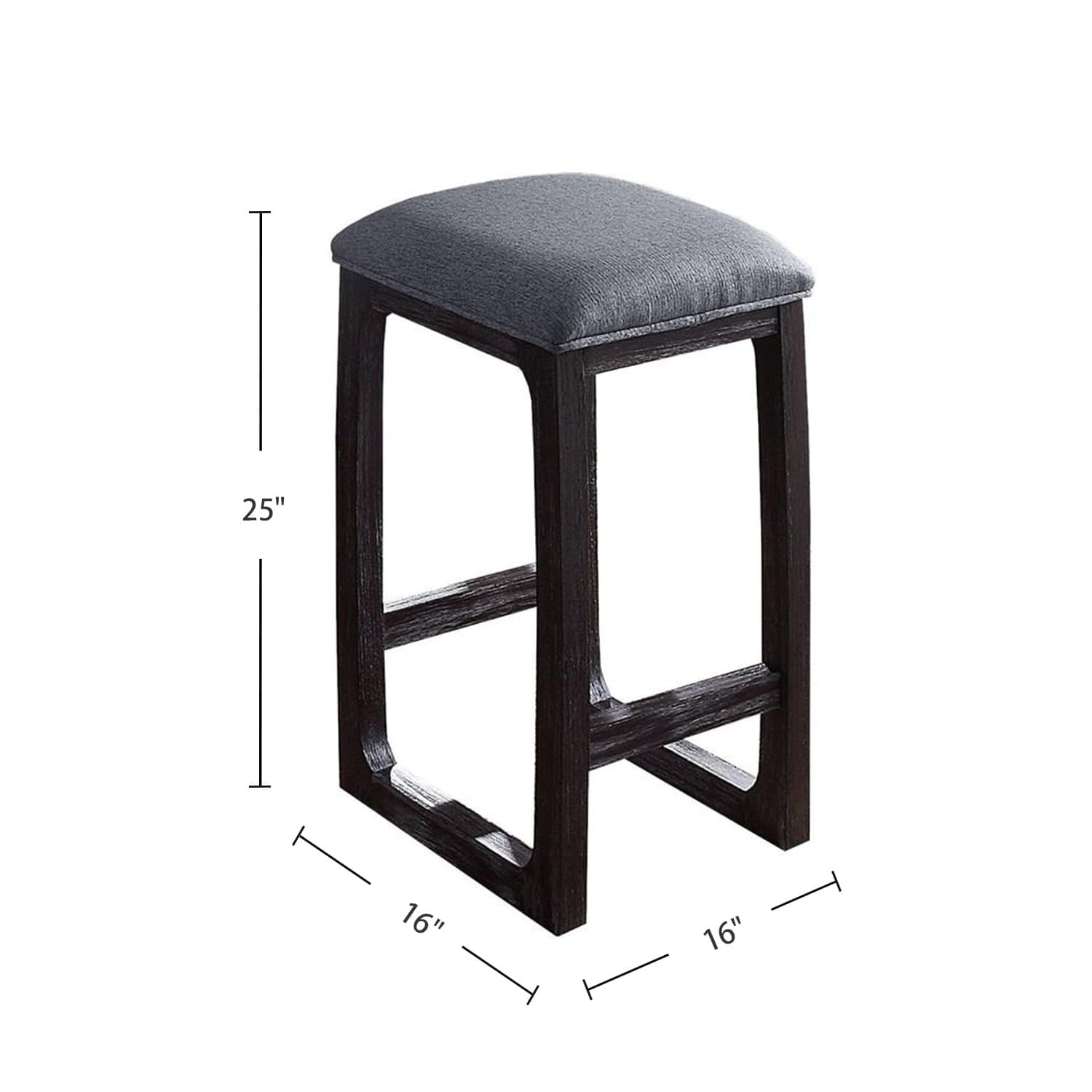 Simple Relax Fabric Counter Height Stool in Grey and Weathered Espresso ...