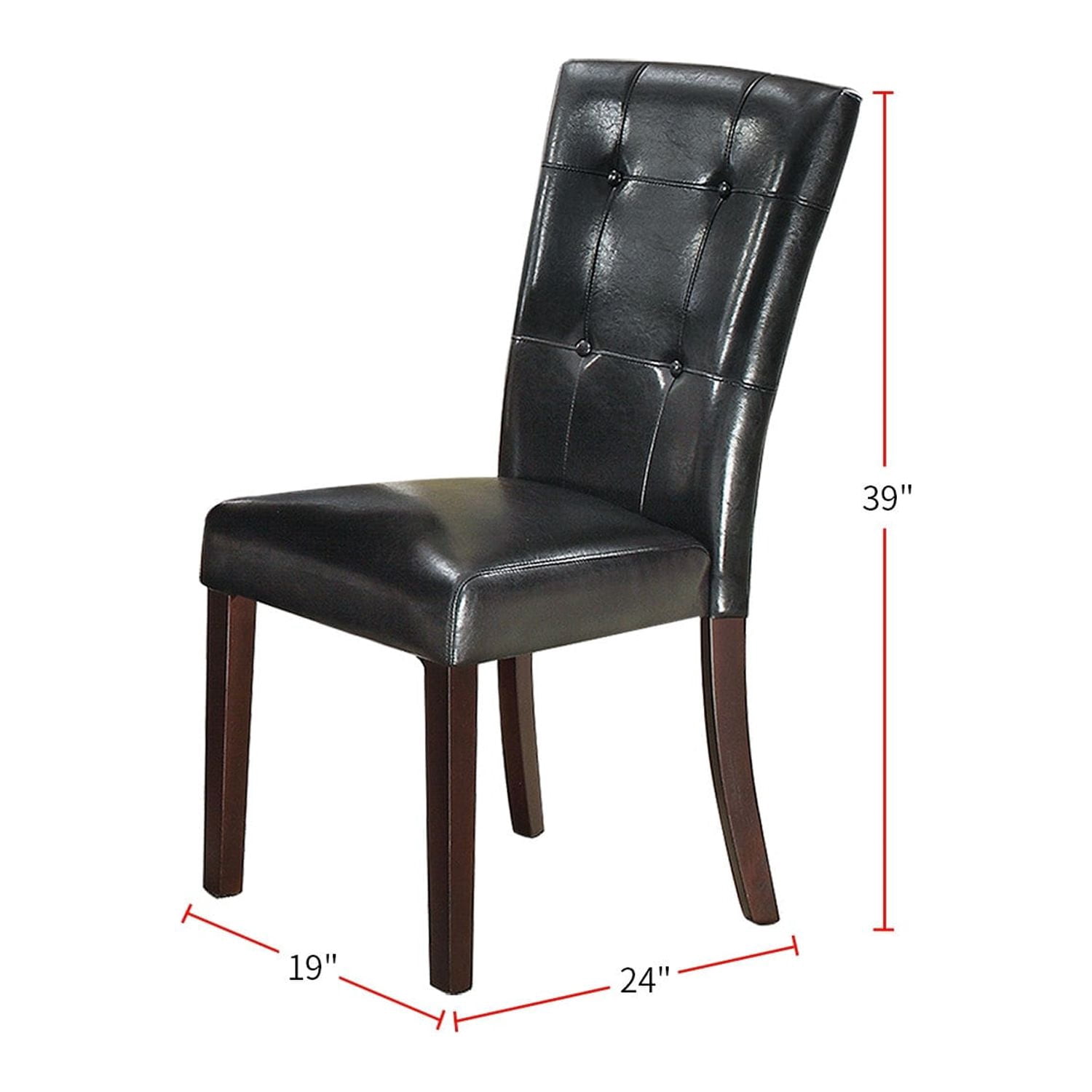 Simple Relax Leather Upholstered Dining Chair,Set of 2 Black - Walmart.com