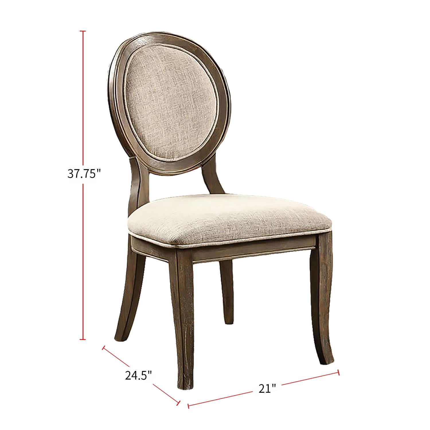 Simple Relax Set of 2 Dining Side Chairs Rustic Dark Oak and Beige Oak ...