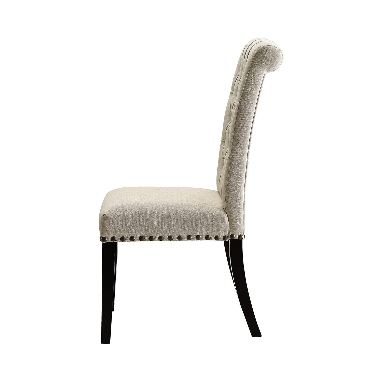Simple Relax Set of 2 Fabric Upholstered Dining Chairs with Nailhead ...