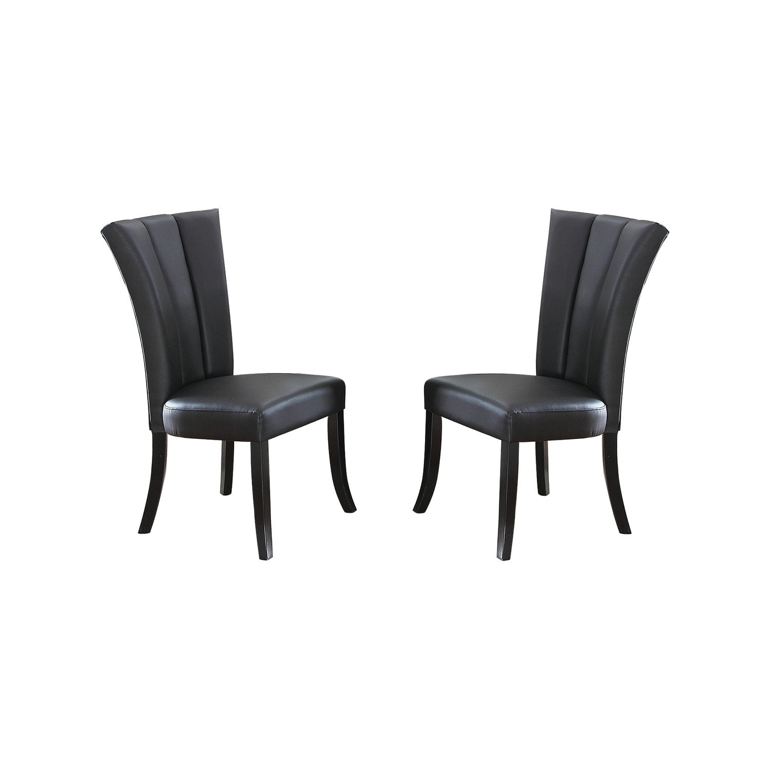 Simple Relax Set of 2 Faux Leather Dining Chairs, Black - Walmart.com