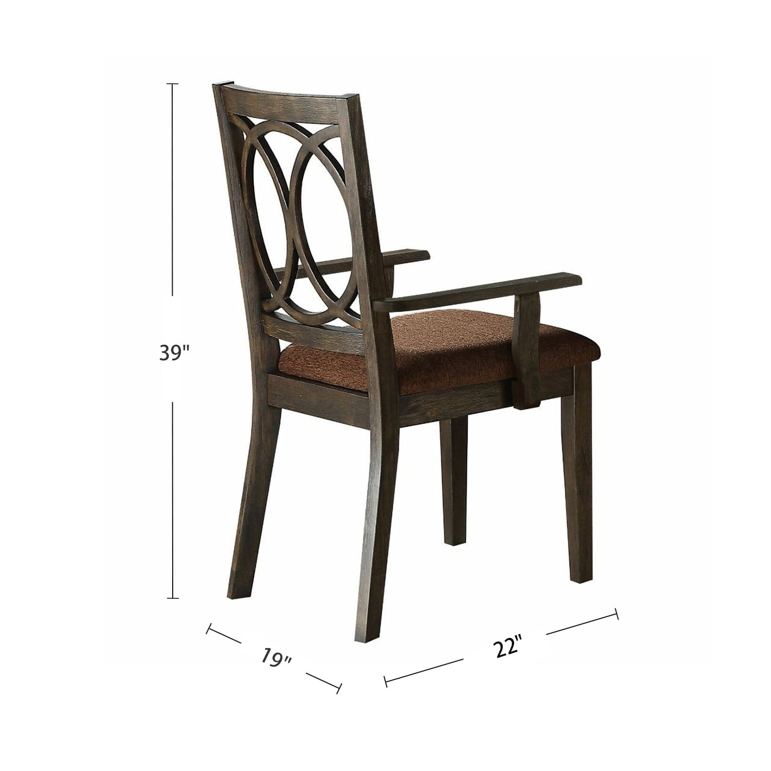 Simple Relax Set of 2 Upholstered Arm Chair in Brown and Espresso ...