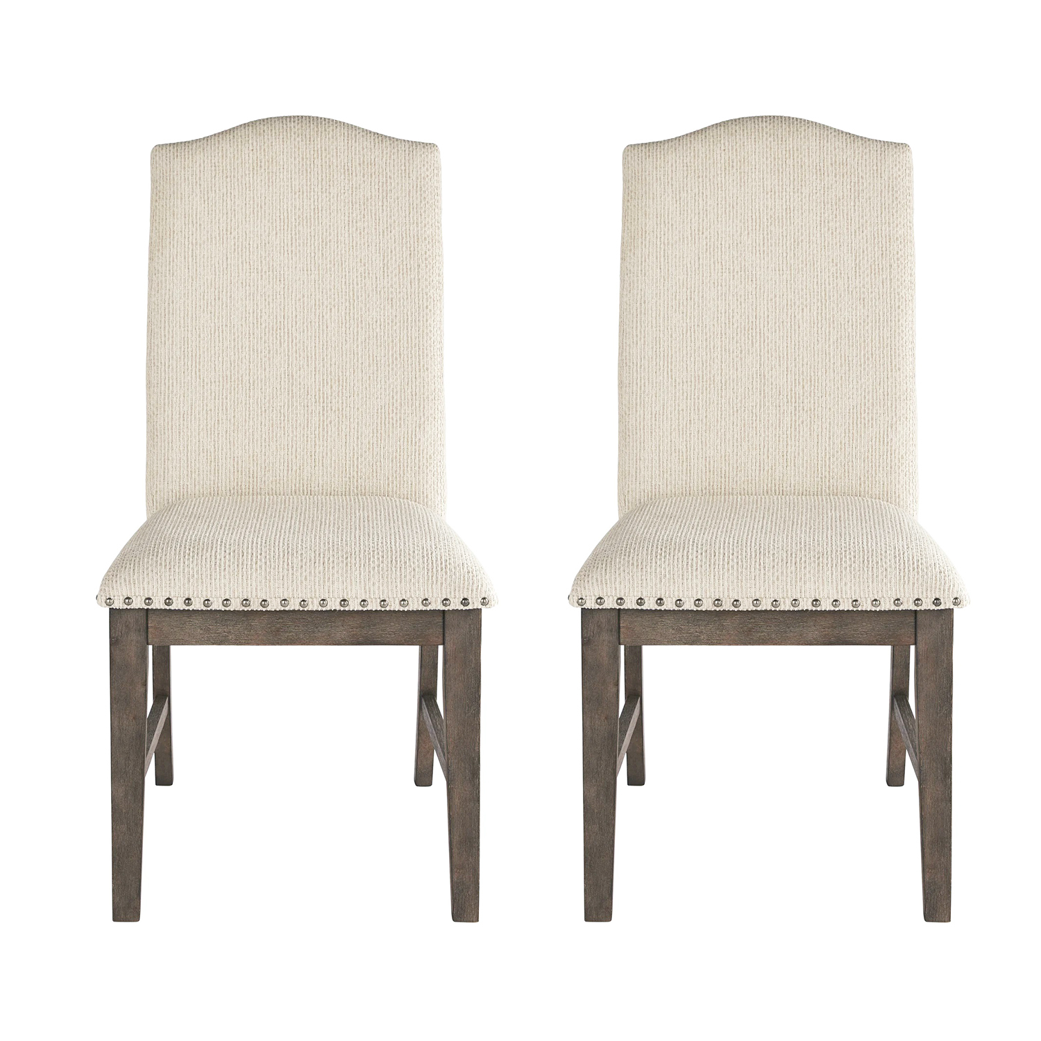 Simple Relax Set of 2 Upholstered Dining Chairs with Close High Back in ...