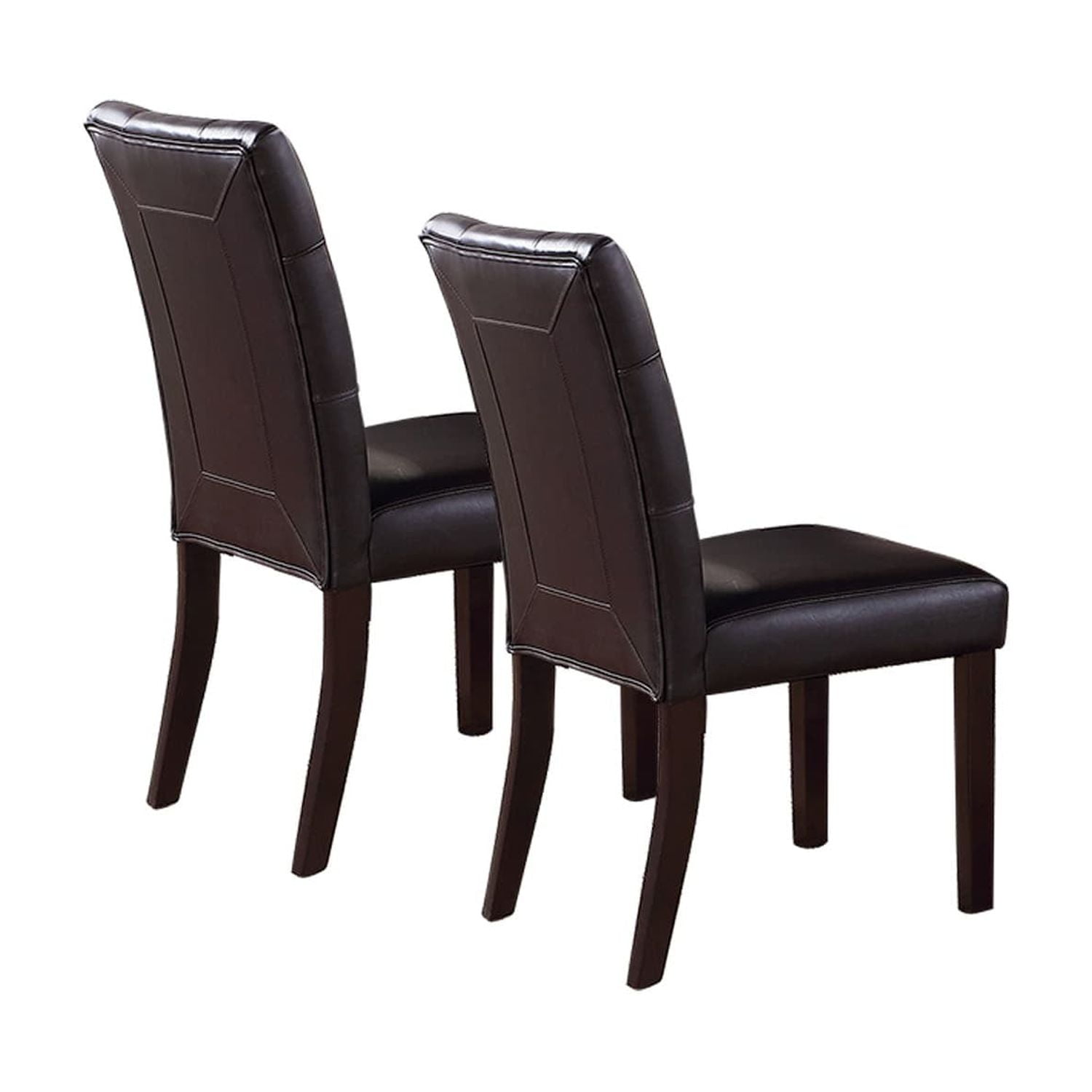 Simple Relax Upholstered Dining Chairs With Button Tufted in Espresso ...