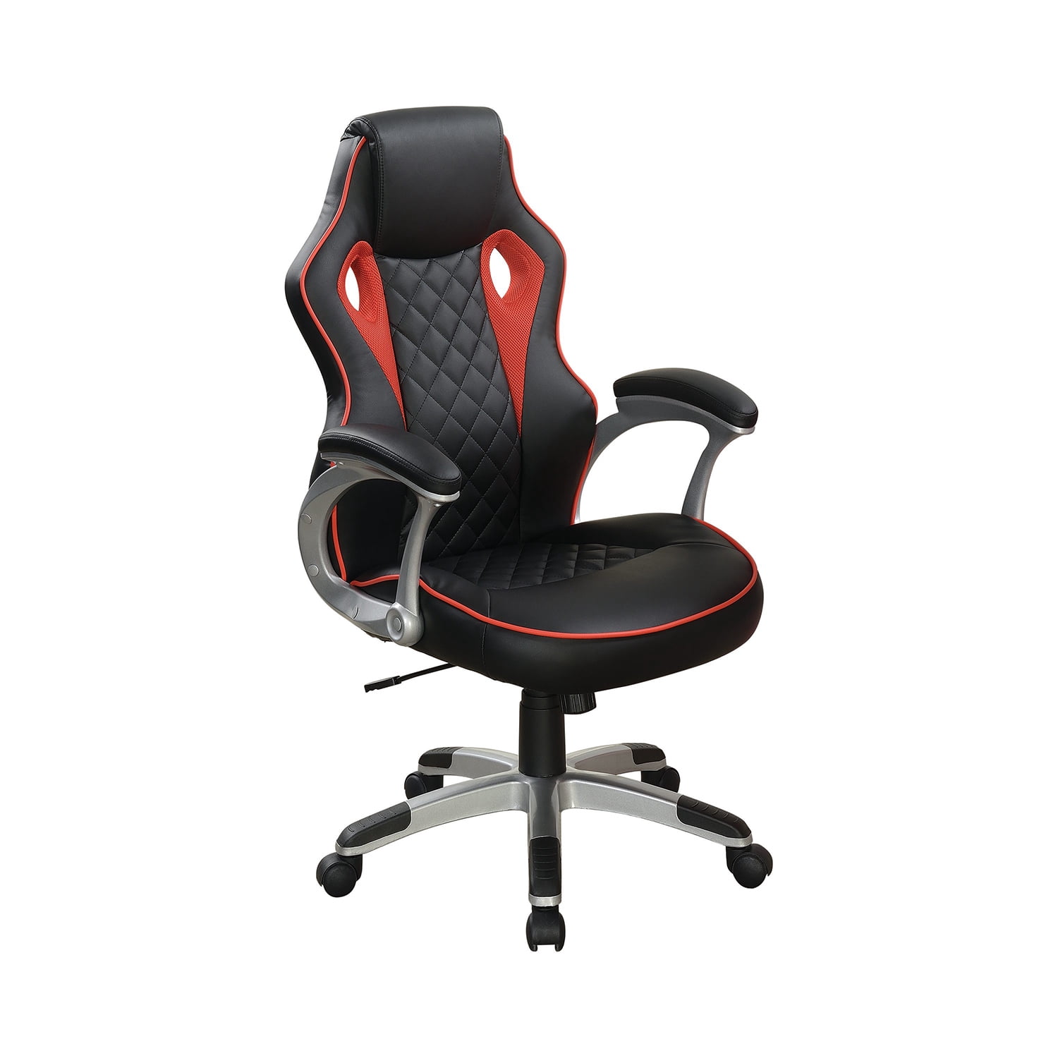 Simple Relax Upholstered High Back Office Chair, Black and Red ...