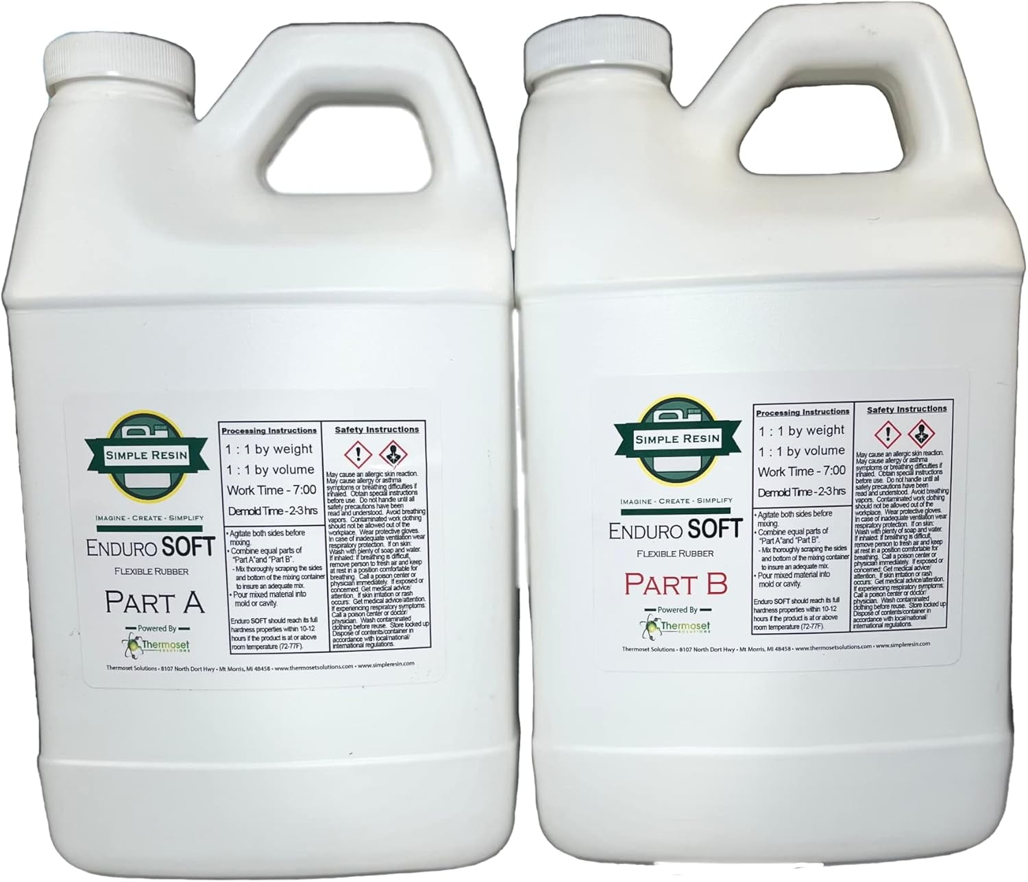 Simple Resin Enduro Soft - 2 Part Liquid Polyurethane Casting Rubber ...