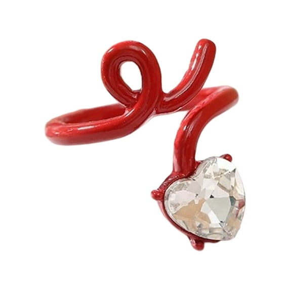 Simple Rings Adjustable Fashion Heart Opening Rings Alloy Texture ...