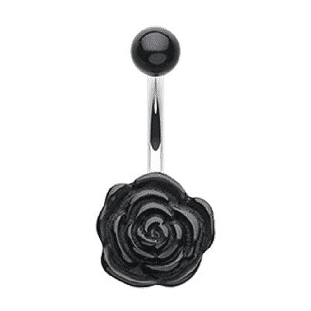 Simple Rose Bloom Belly Button Ring - Walmart.com