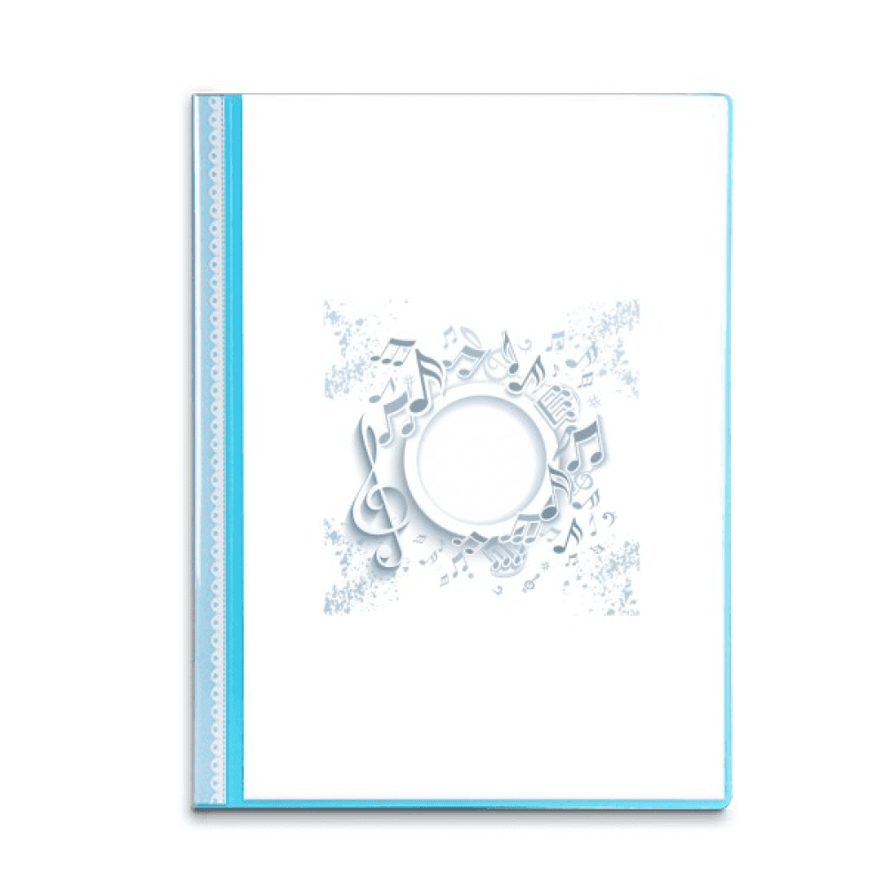 Simple Rotatg Music Notes White Book Sheet Protectors Portfolio Binder ...
